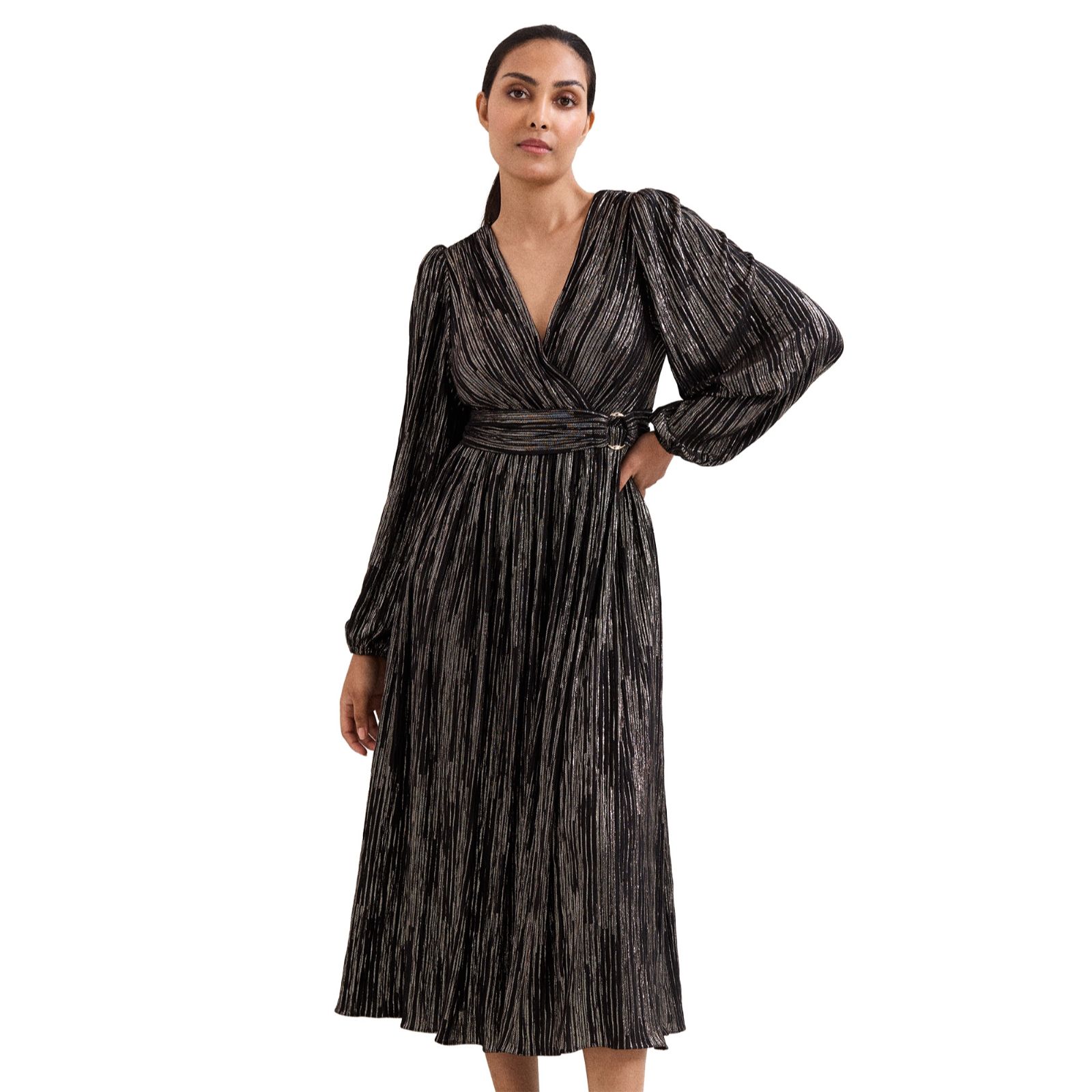 Phase Eight Emre Stripe Midi Dress Petite - QVC UK
