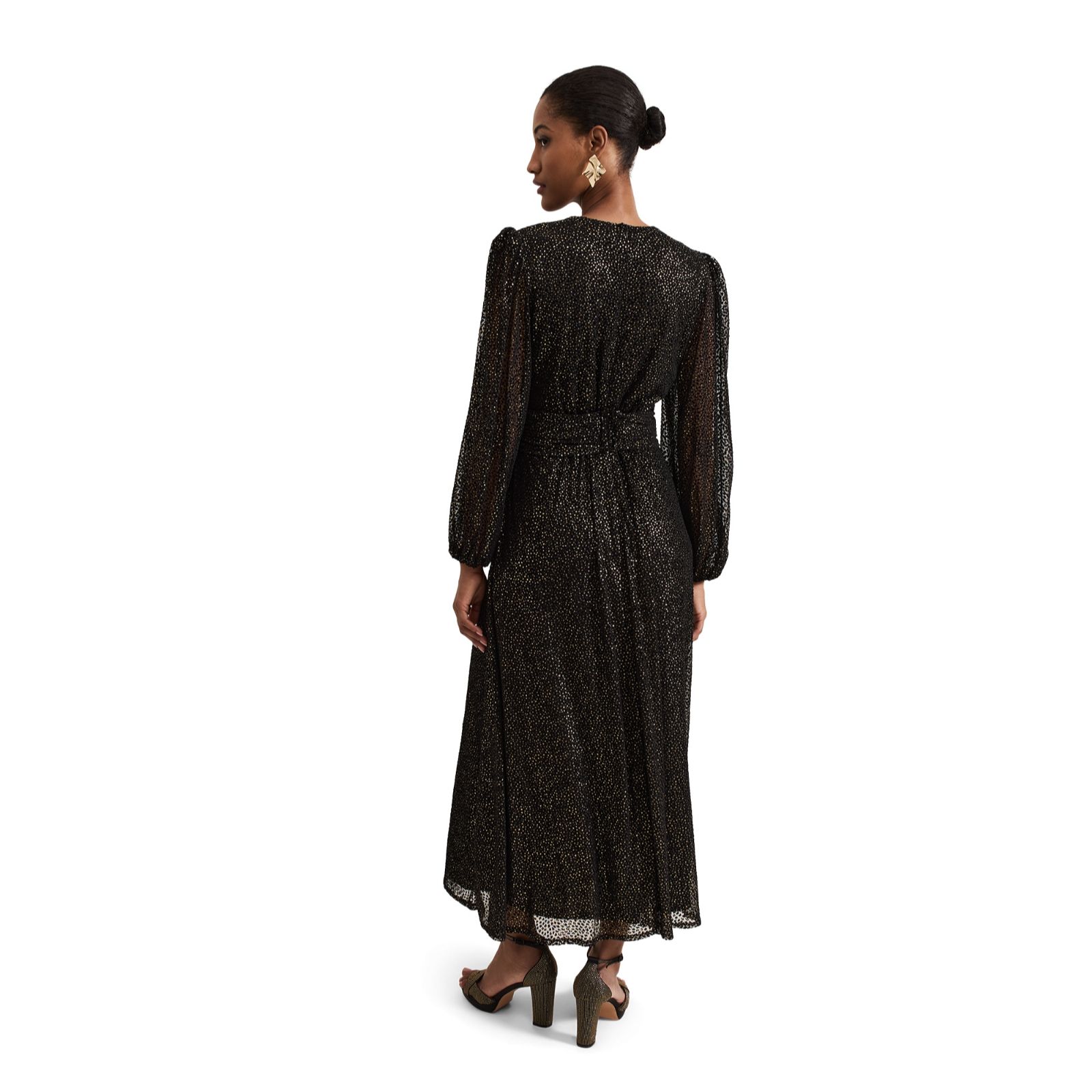 Phase Eight Emre Shimmer Burnout Midi Dress - QVC UK
