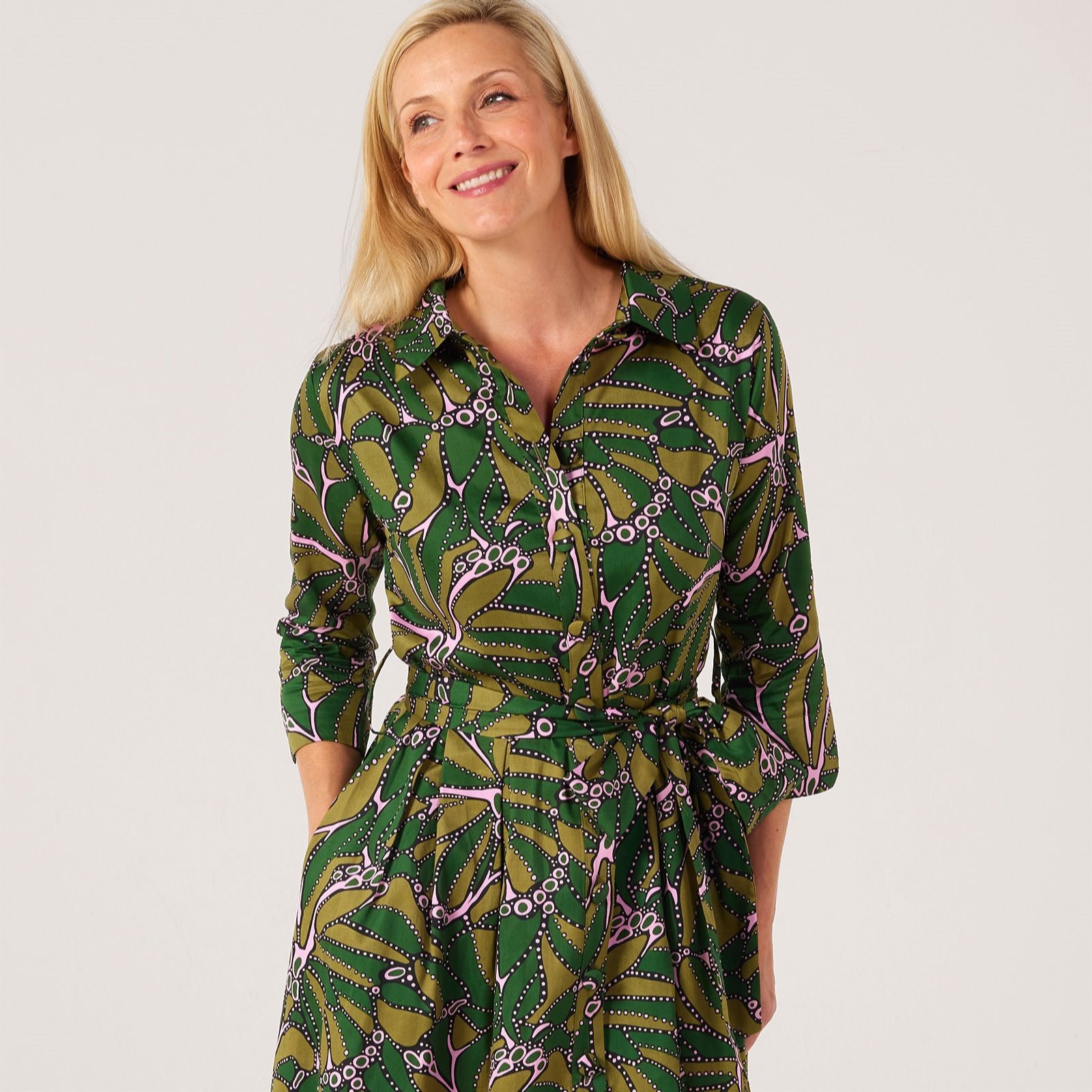 Helene Berman Printed Midi Shirt Dress - QVC UK