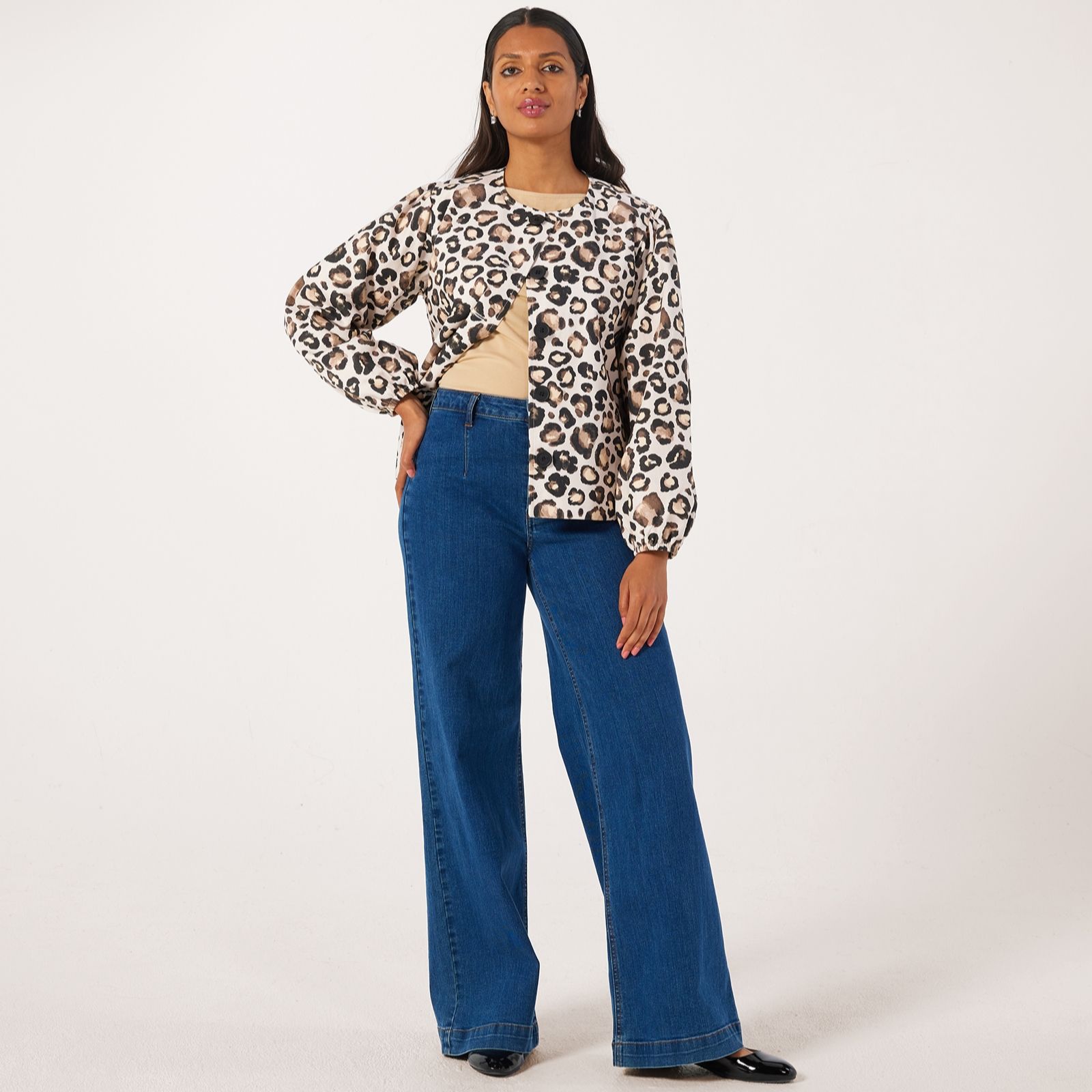 Helene Berman Animal Print Cotton Canvas Jacket - QVC UK