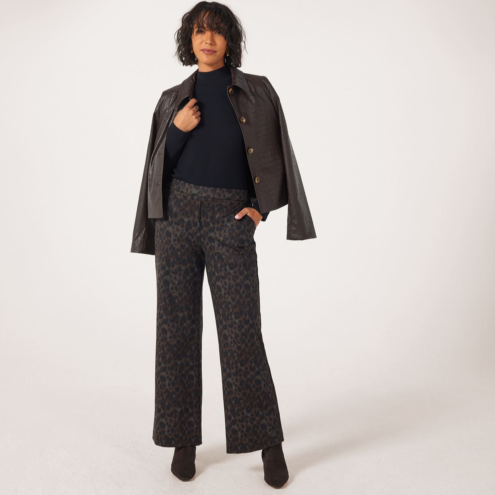Helene Berman Animal Print Stretch Trouser - QVC UK