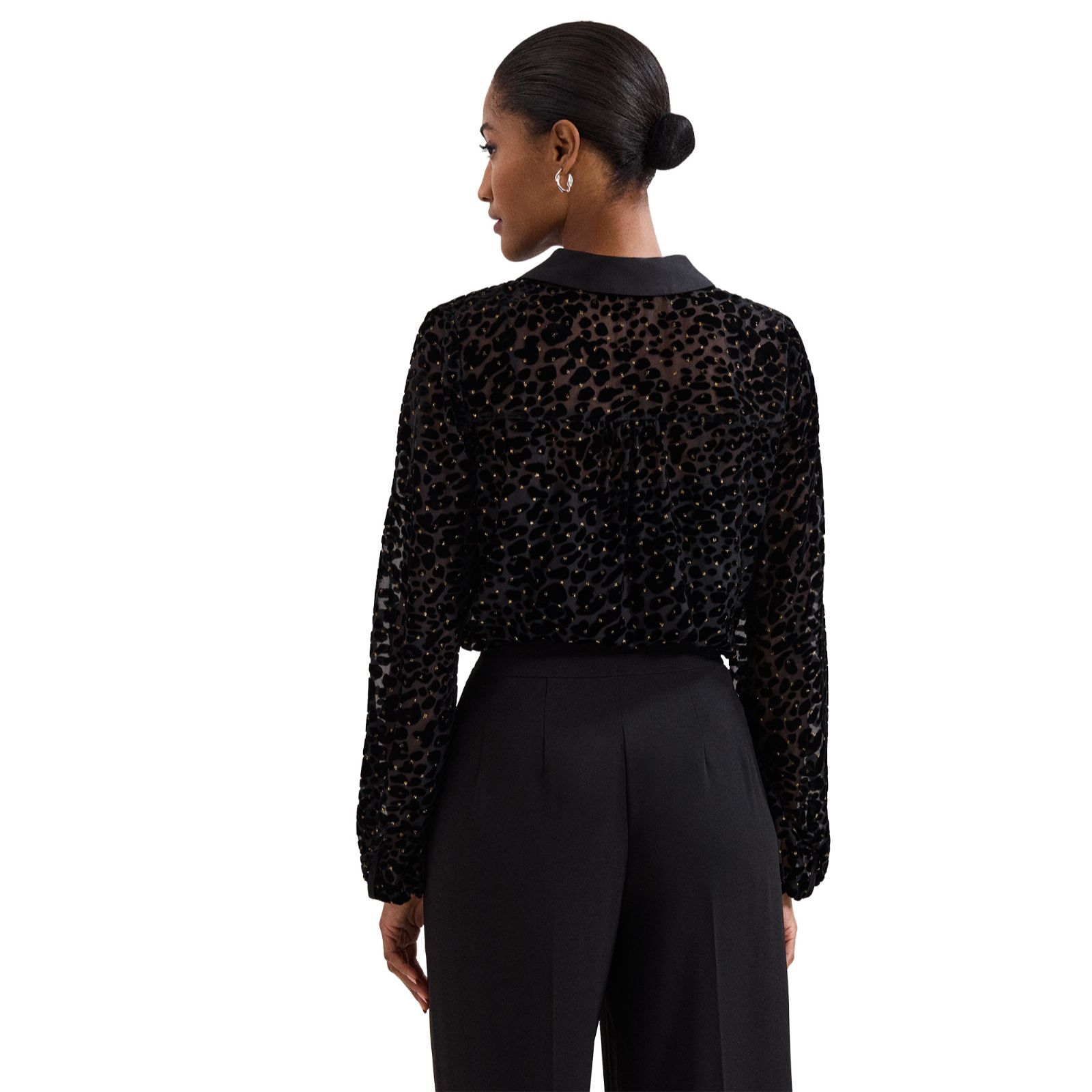 Phase Eight Della Velvet Animal Burnout Shirt - QVC UK