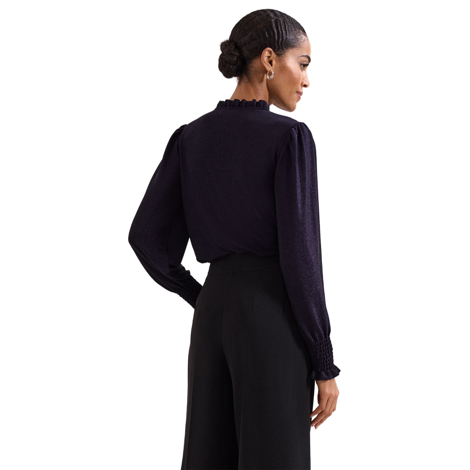 Phase Eight Imogen Shimmer Frill Detail Textured Top - QVC UK