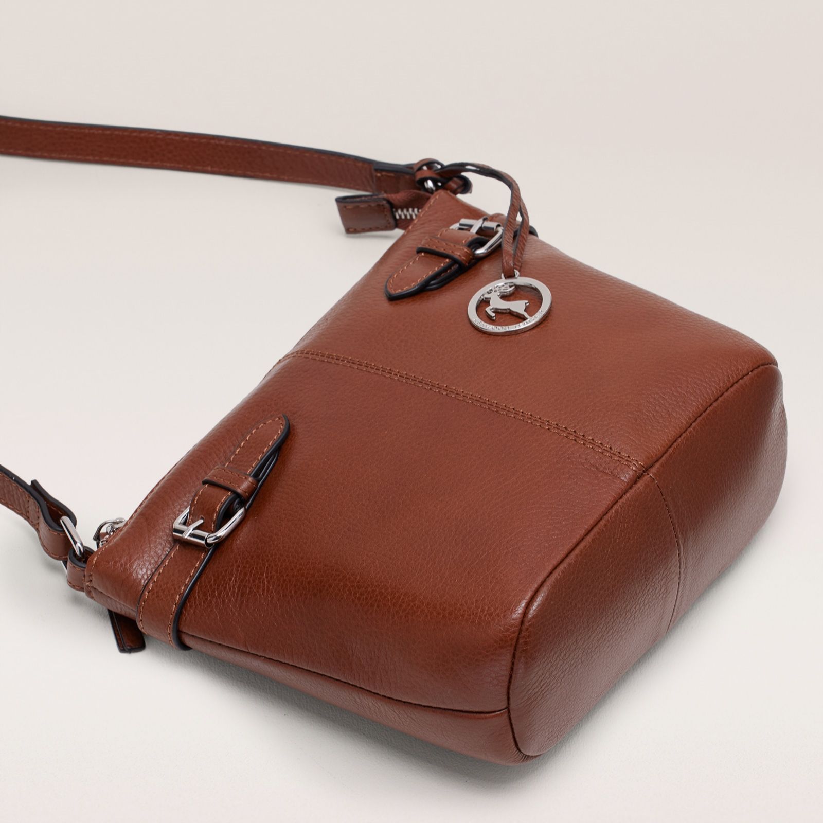 Ashwood Leather Bucket Cross-Body Bag - QVC UK