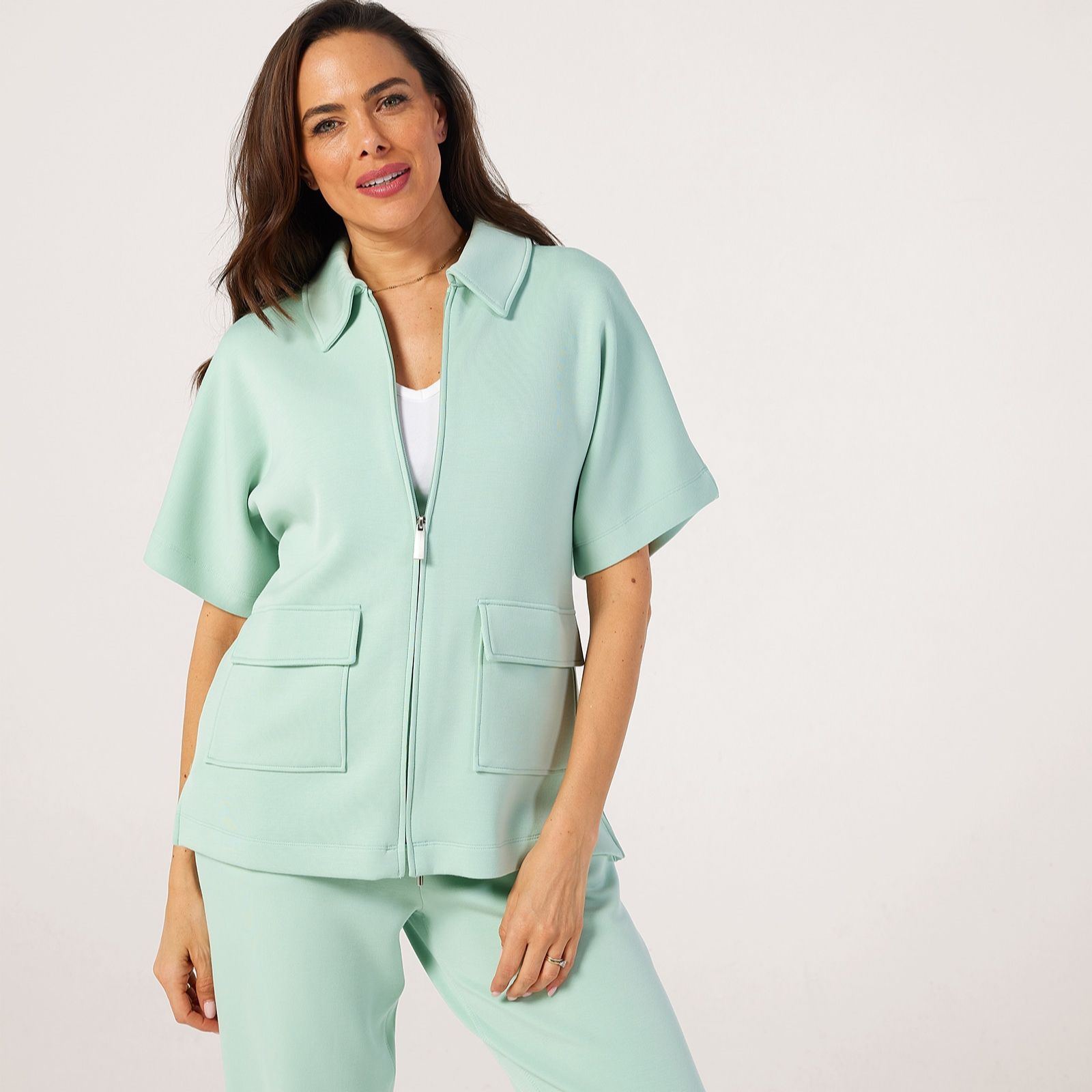 Ruth Langsford Leisurewear Dolman Zip Through Top - QVC UK