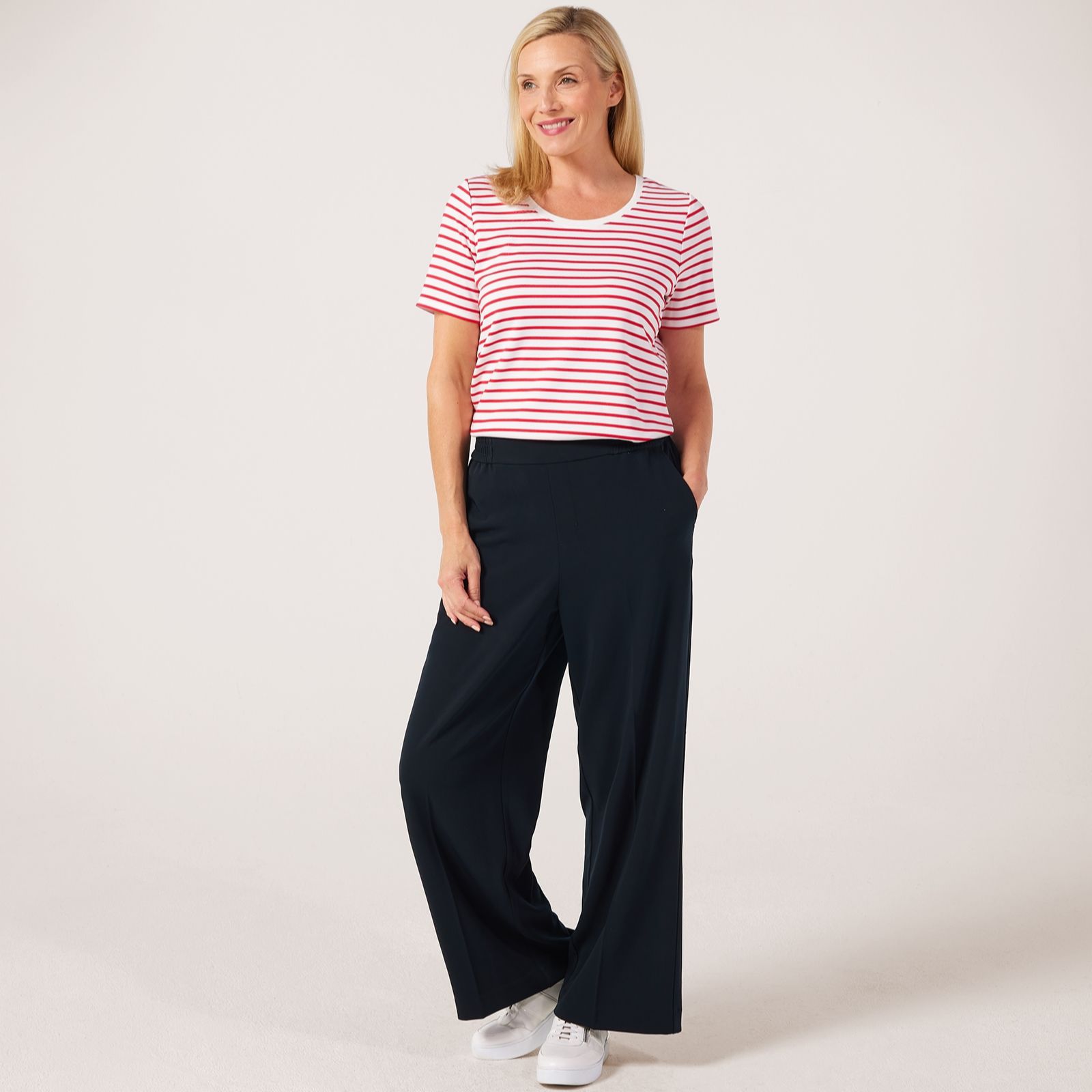 Ruth Langsford Stripe Short sleeve top - QVC UK