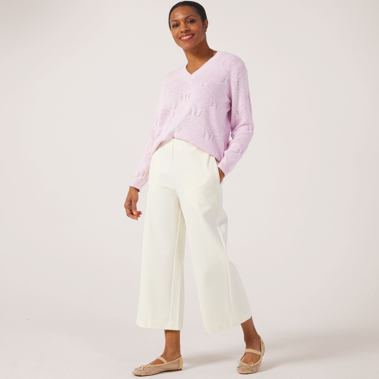 Masai Copenhagen Piri Ponto Di Roma Wide Leg Cropped Stretch Trouser ...