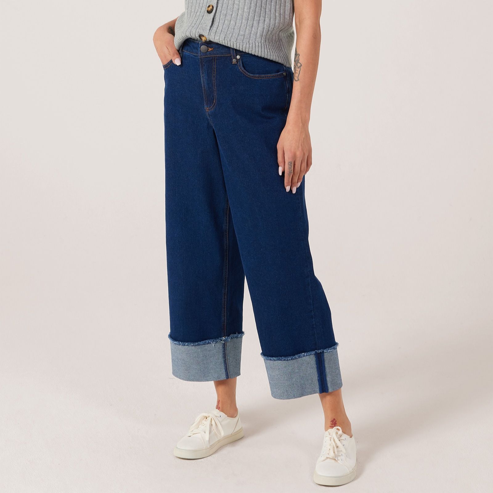 Ben de Lisi Straight Leg Jean With Turn Up Cuff Standard - QVC UK