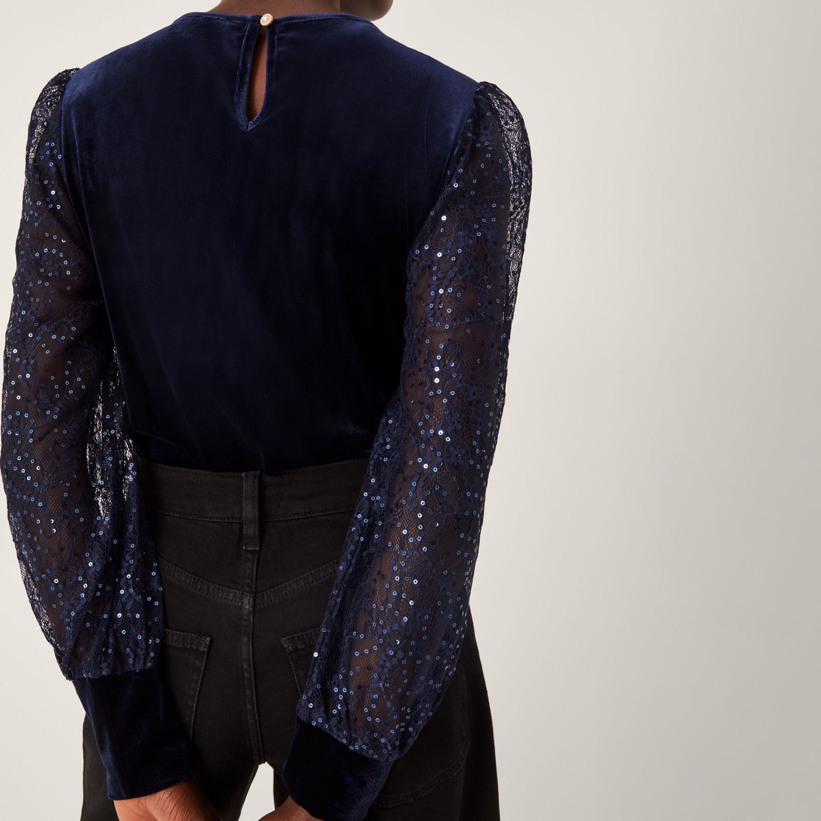 Monsoon Violet Velvet Sequin Top - QVC UK