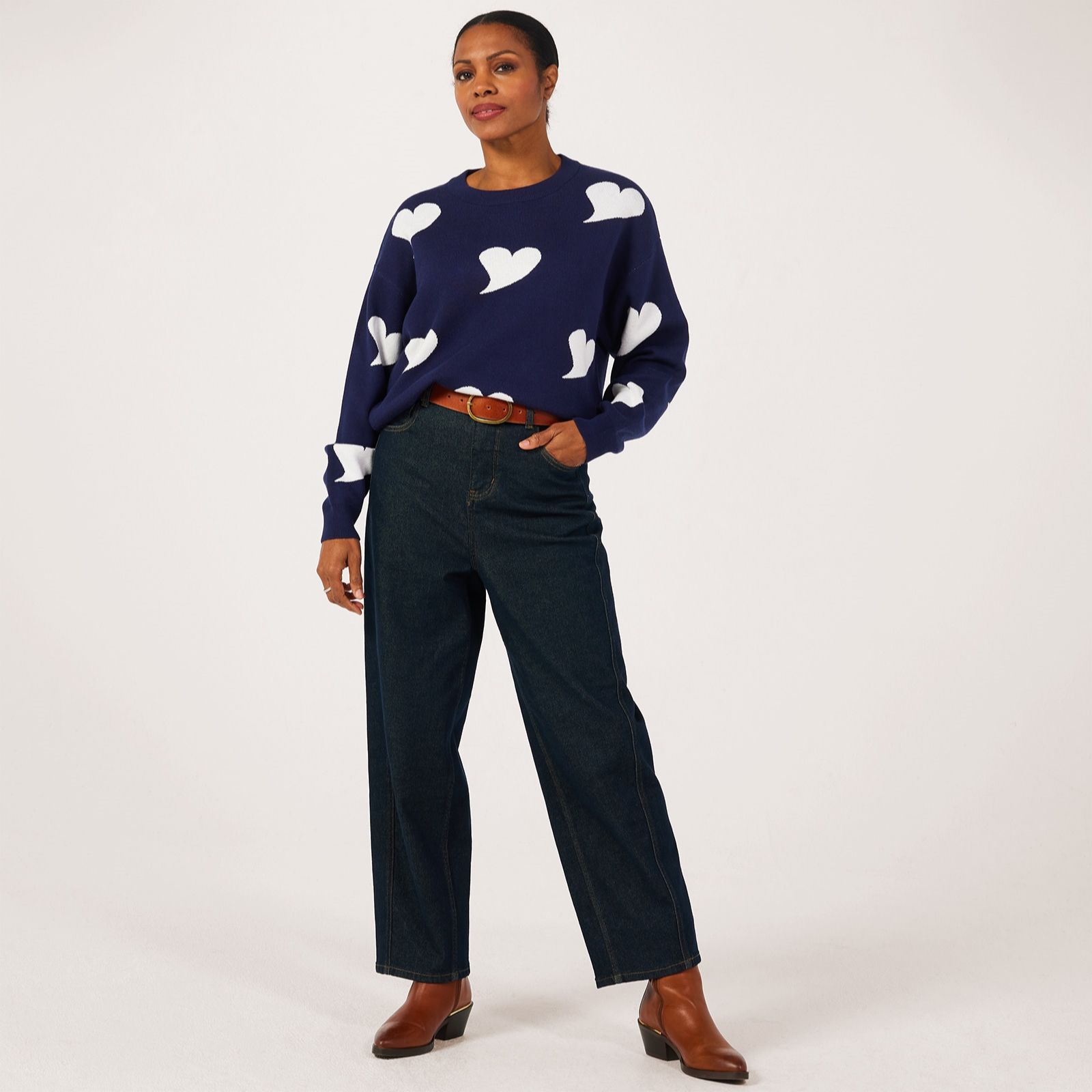 Malissa J Knit Heart Design Jumper - QVC UK