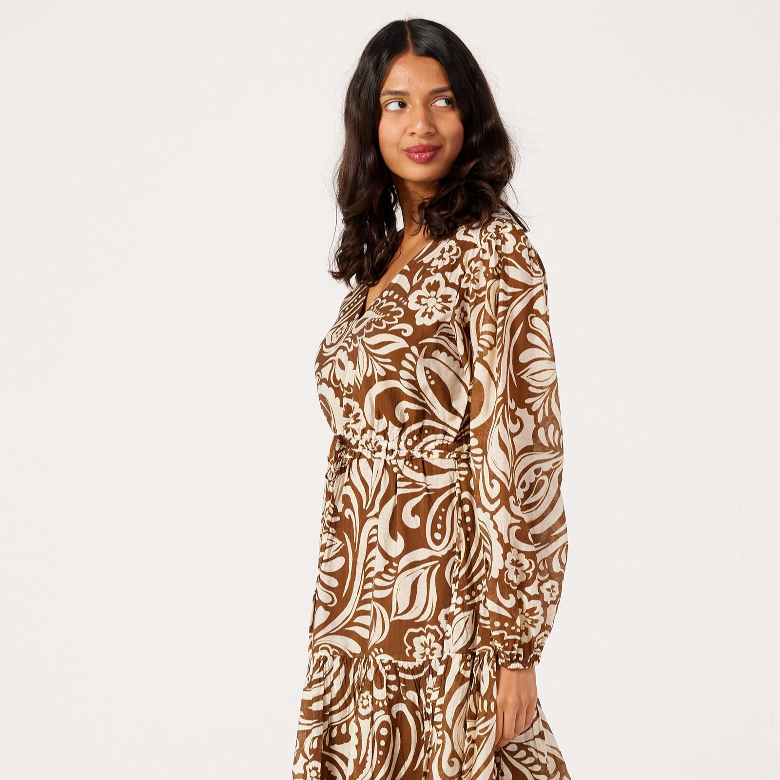 Izabel London Tie Waist Printed Dress - QVC UK