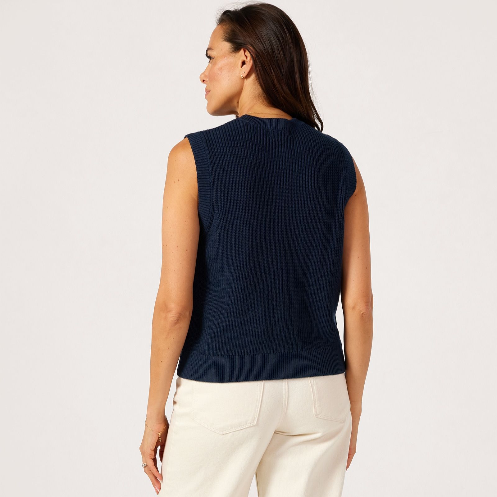 JDY Stella Button Detail Knitted Vest - QVC UK