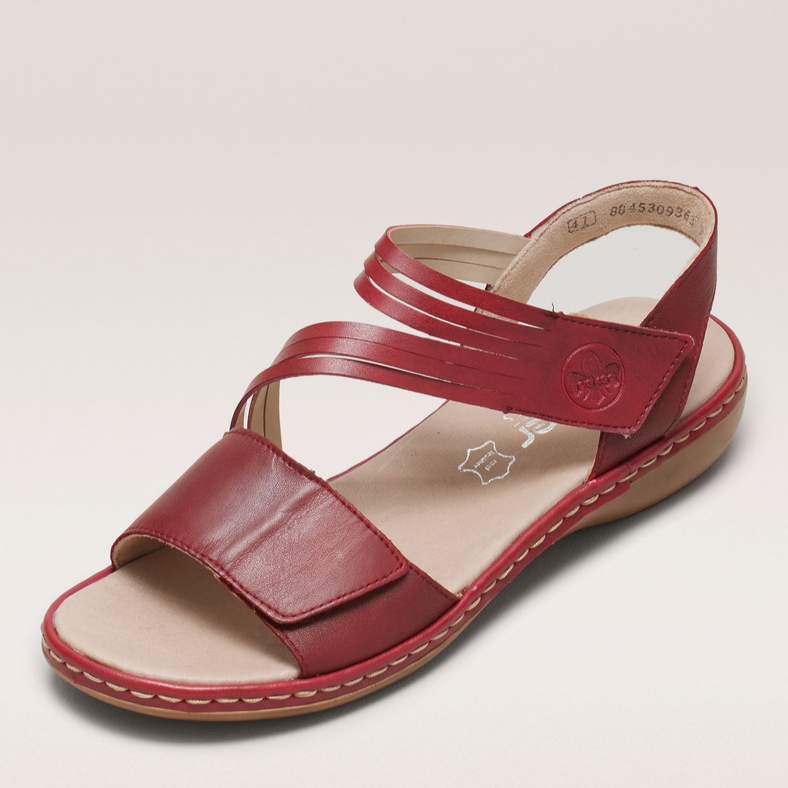 Outlet Rieker Leather Cross Over Strap Sandal - QVC UK