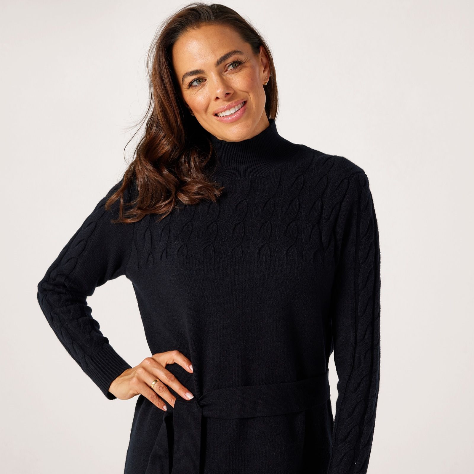 Ben de Lisi Cable Knitted Dress Standard - QVC UK