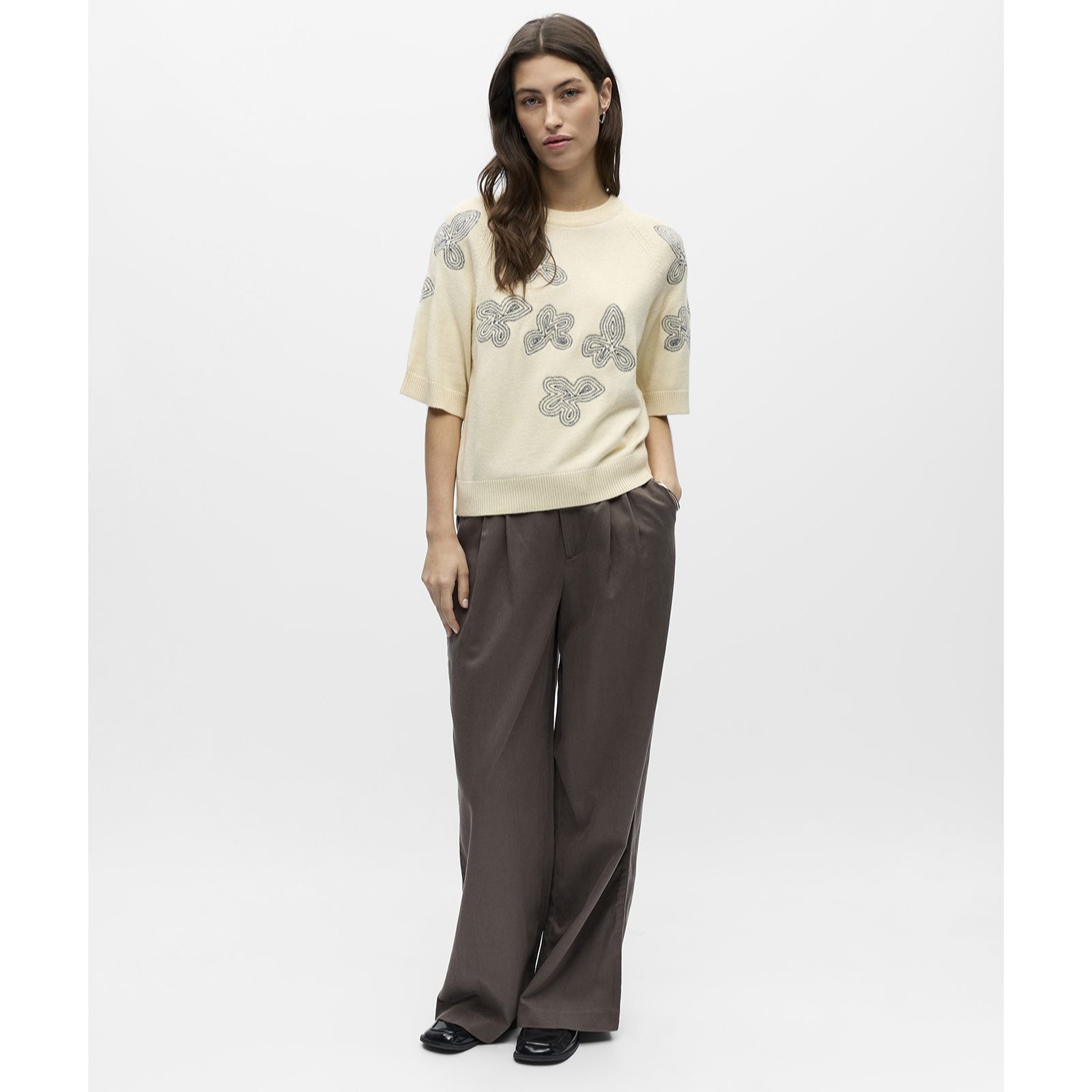 Object Laney Embroidered Detail Knitted Jumper - QVC UK
