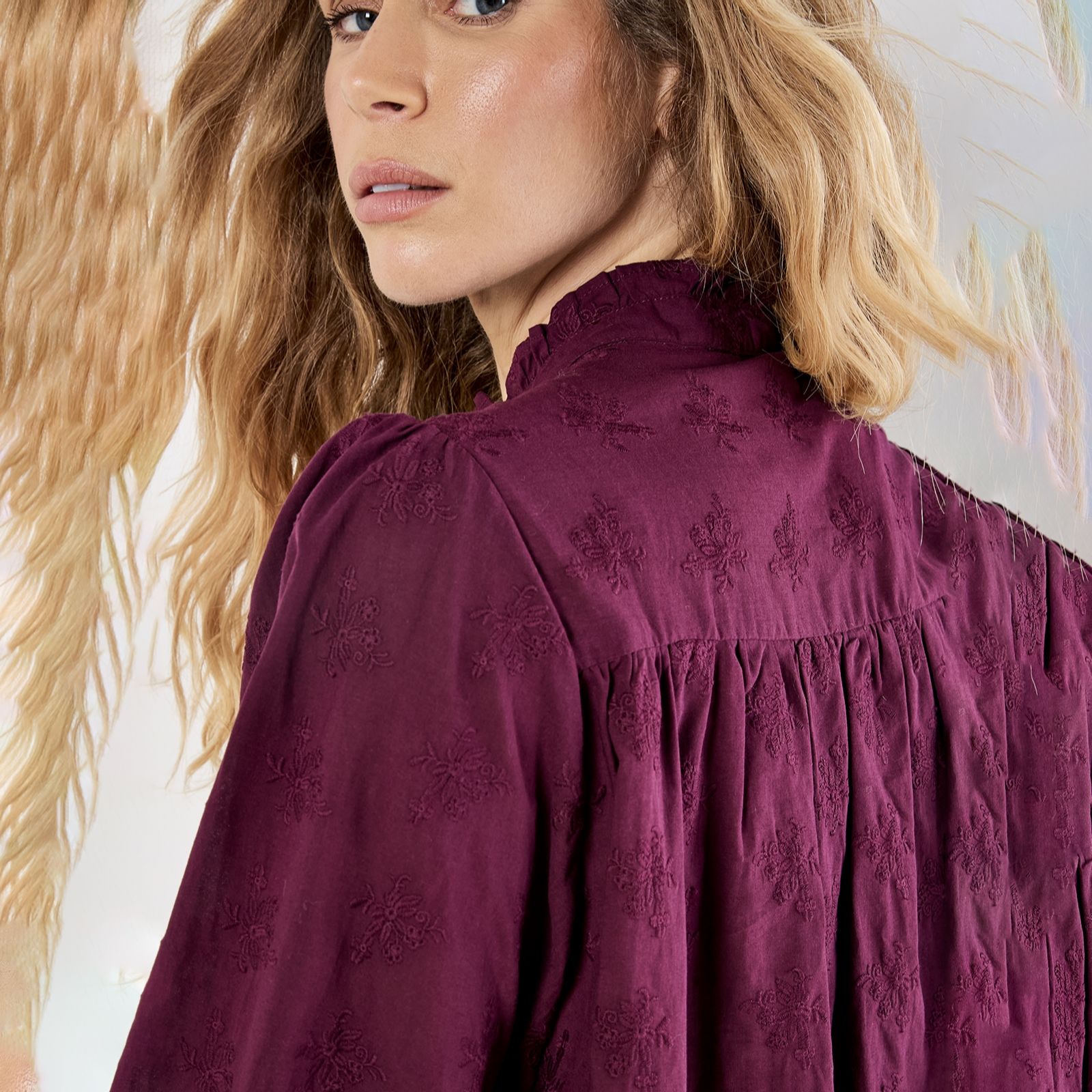 Apricot Broderie Clean Neck Oversized Blouse - QVC UK