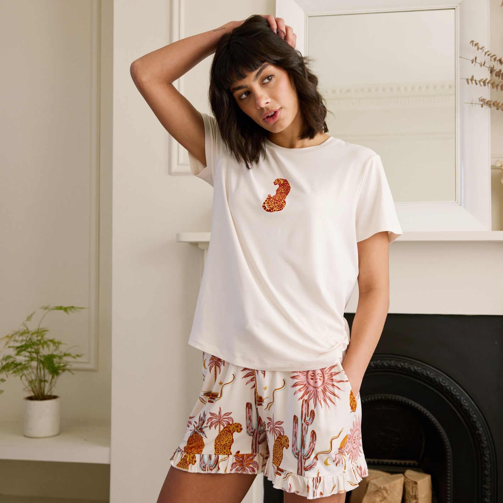 Chelsea Peers Leopard Boxer Short PJ Set - QVC UK