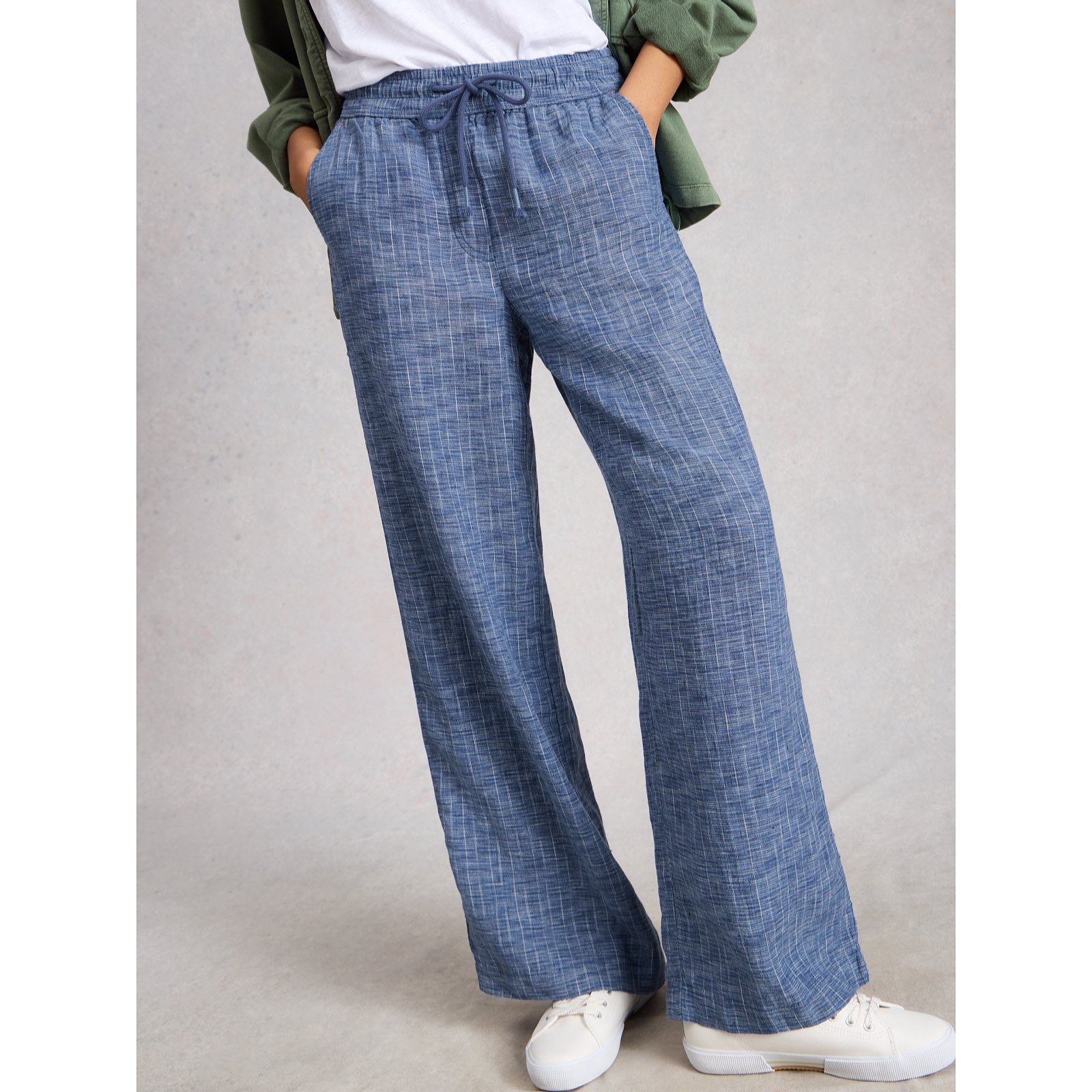 White Stuff Ally Linen Wide Leg Trouser - QVC UK