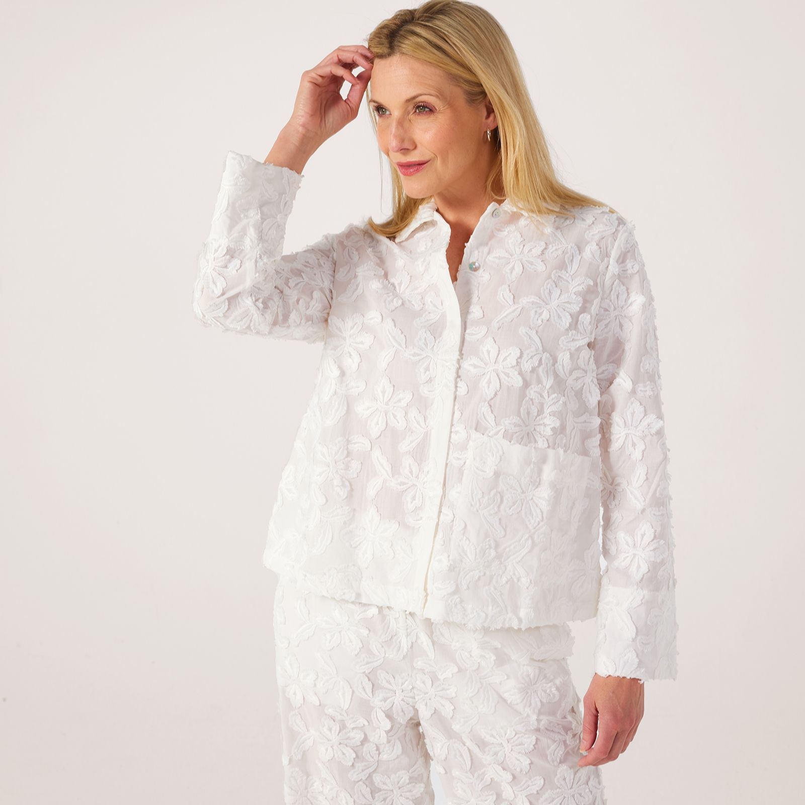 MarlaWynne Collection Novelty Clip Jacquard Shirt - QVC UK
