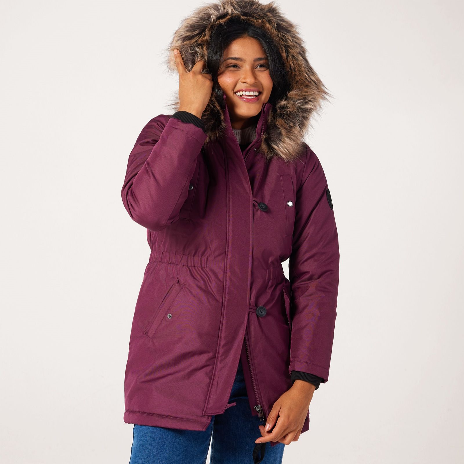 Only Iris Fur Winter Parka Coat - QVC UK