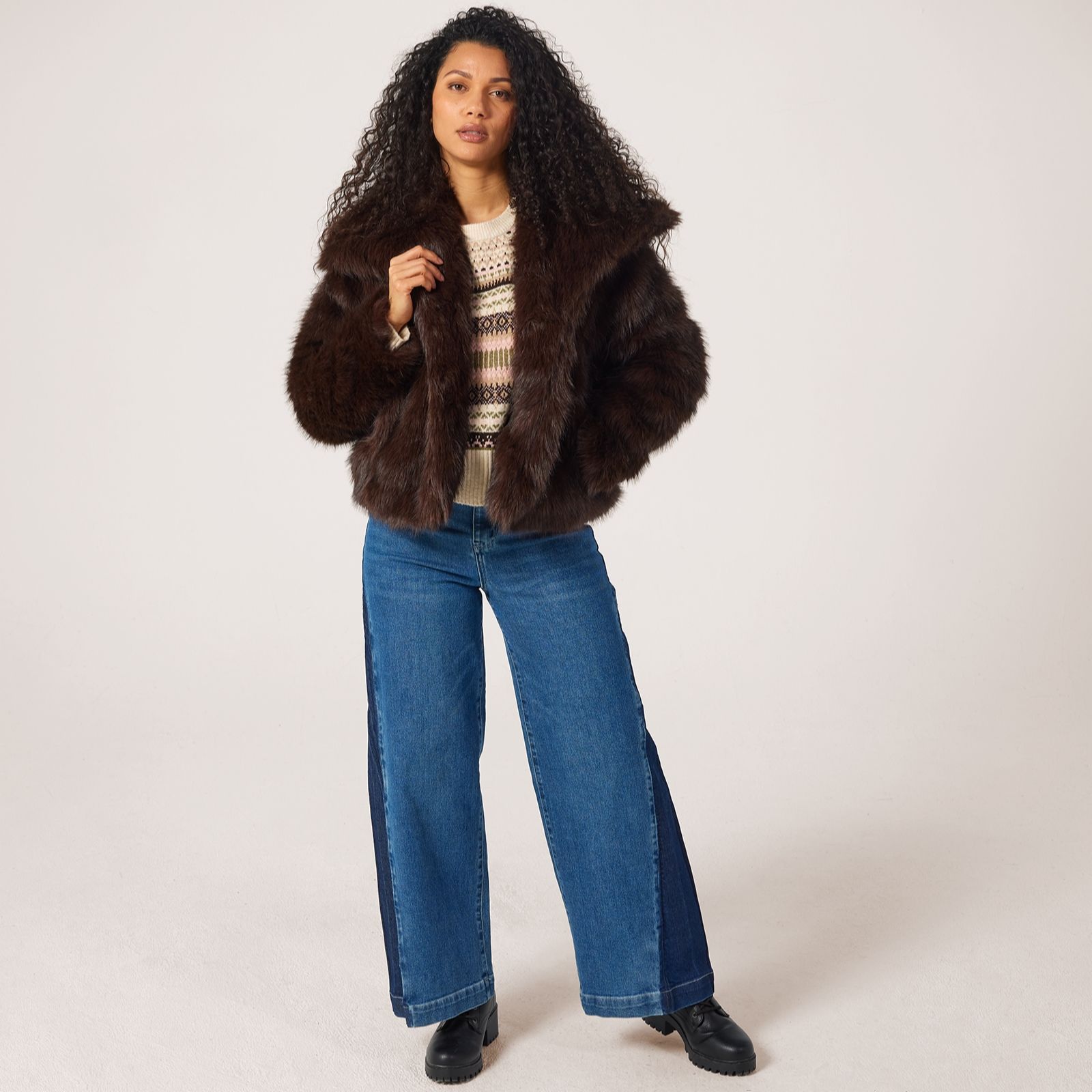 Only Dawn Faux Fur Jacket - QVC UK