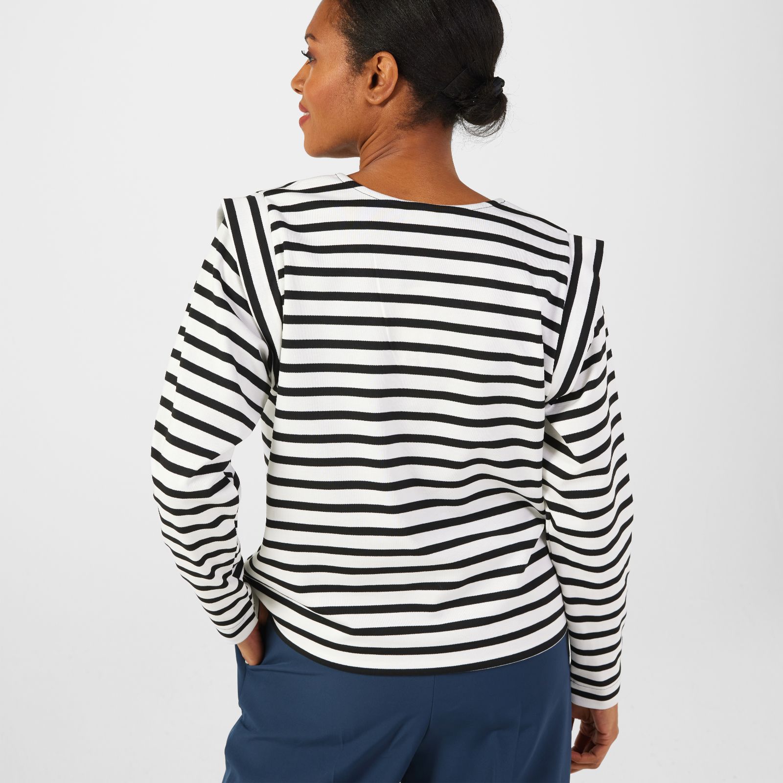 ICHI Itira Long Sleeve Top - QVC UK
