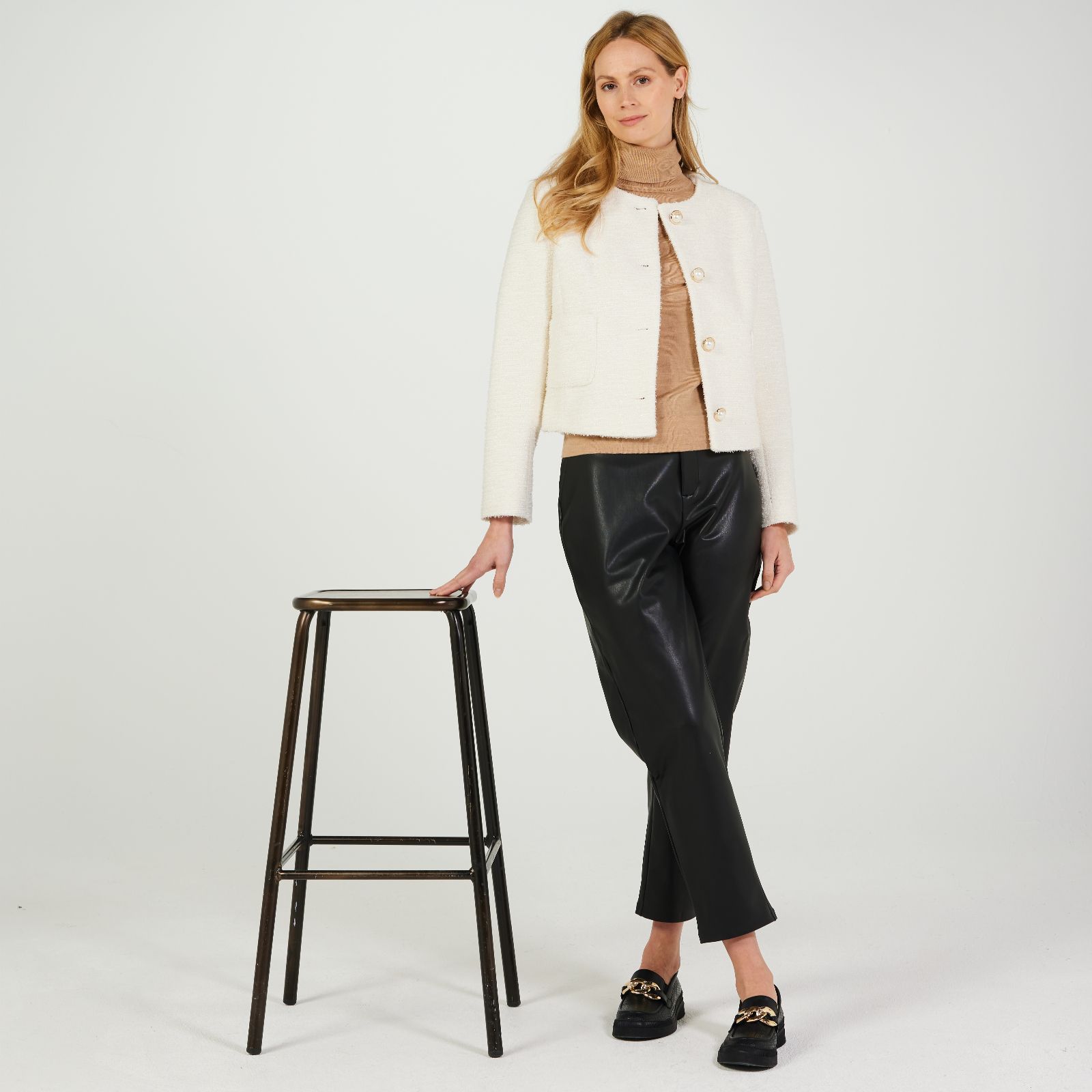 Helene Berman Short Jacket with Pearl Button Detail - QVC UK