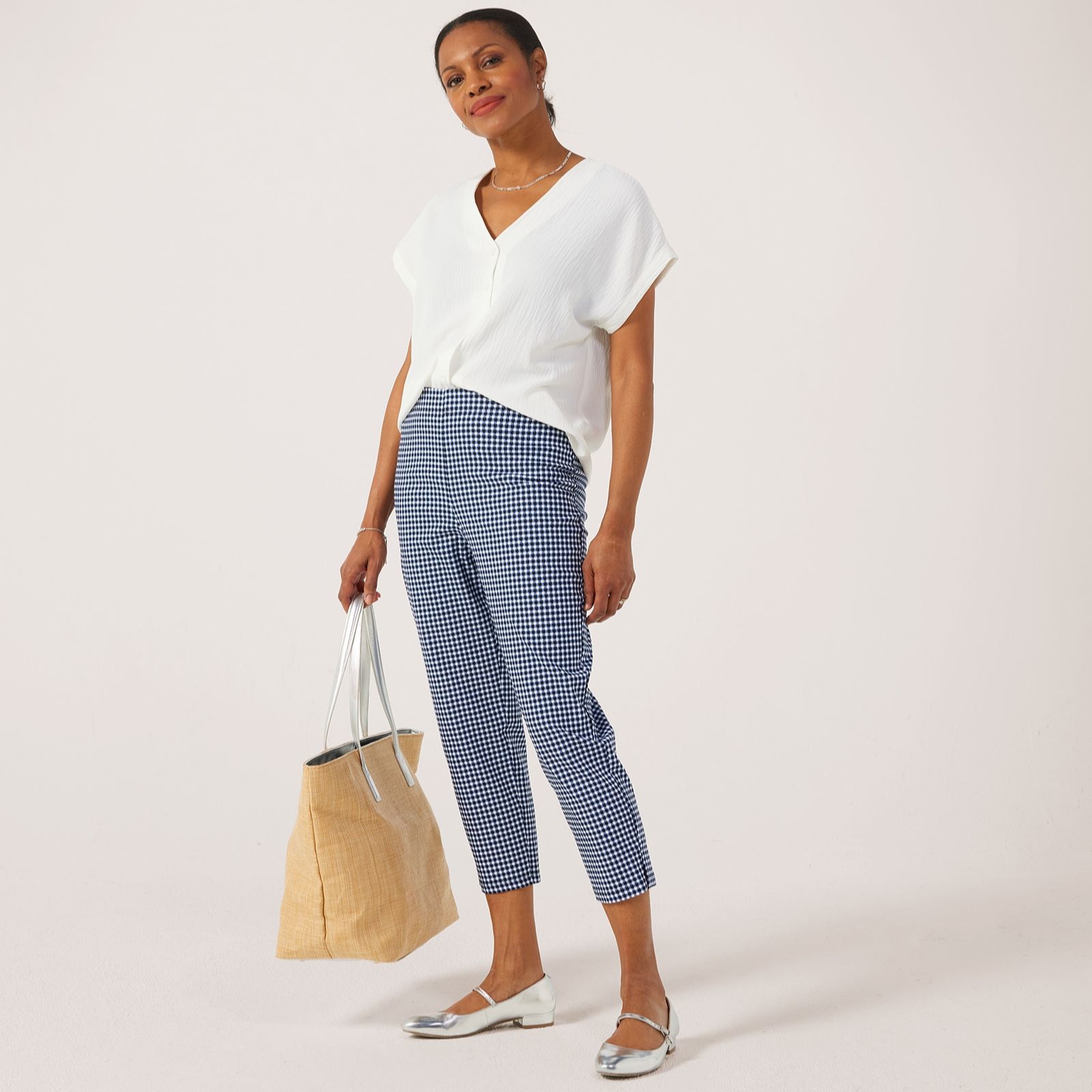 Kim & Co Printed Soft Millenium Latifa Ankle Length Petite Trousers ...