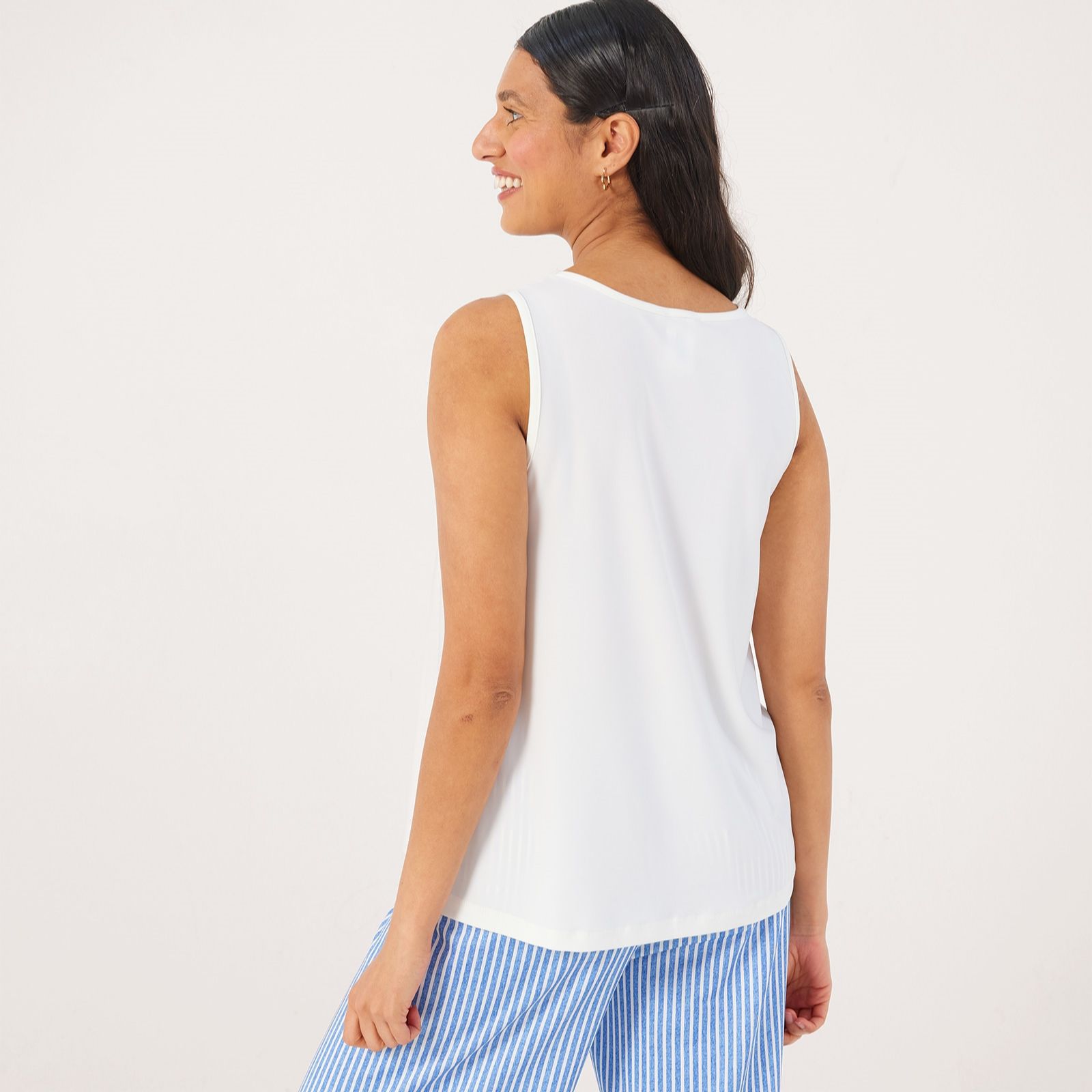 Kim & Co Deluxe Brazil Jersey Sleeveless Vest Top - QVC UK