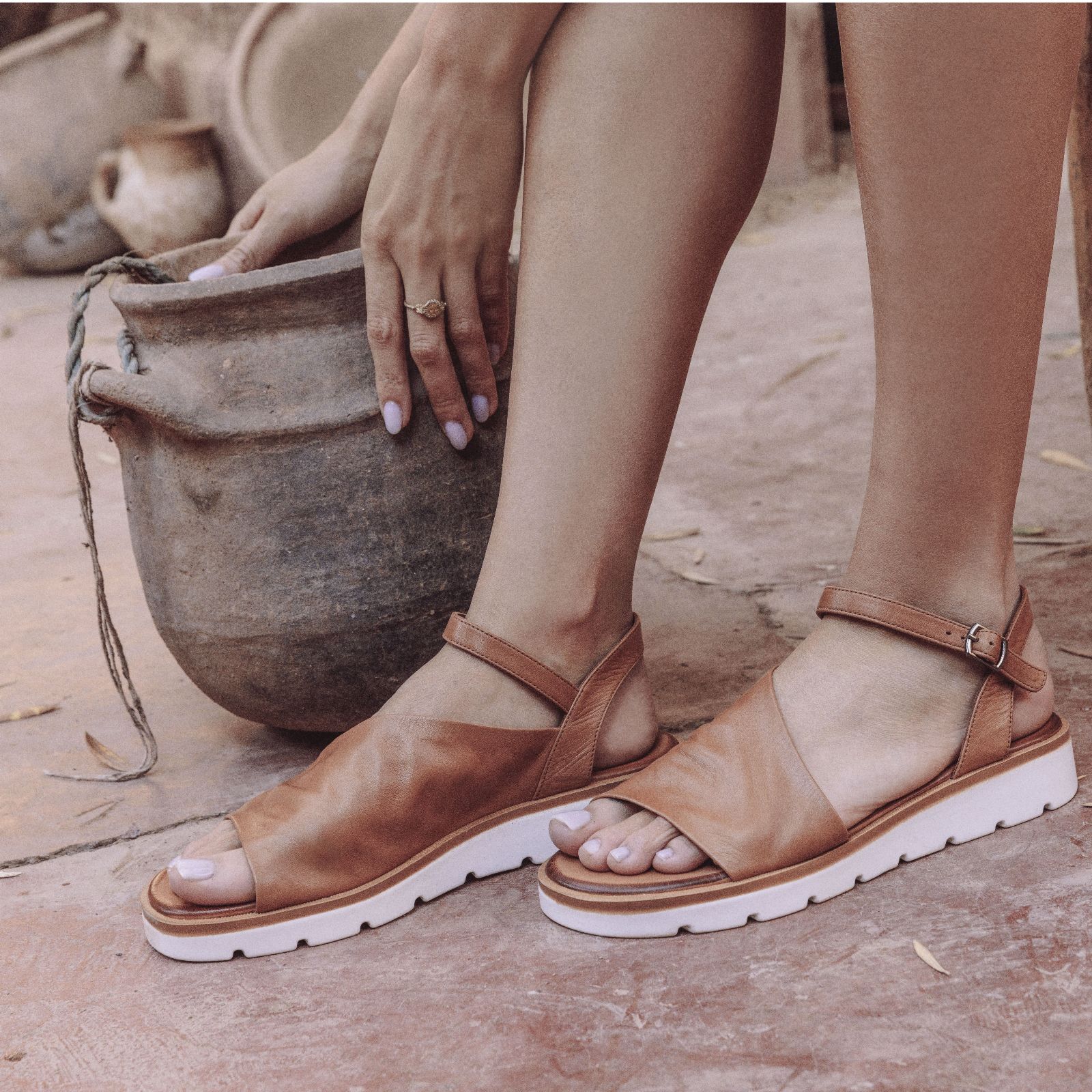 Shoon Moire Leather Sandal - QVC UK