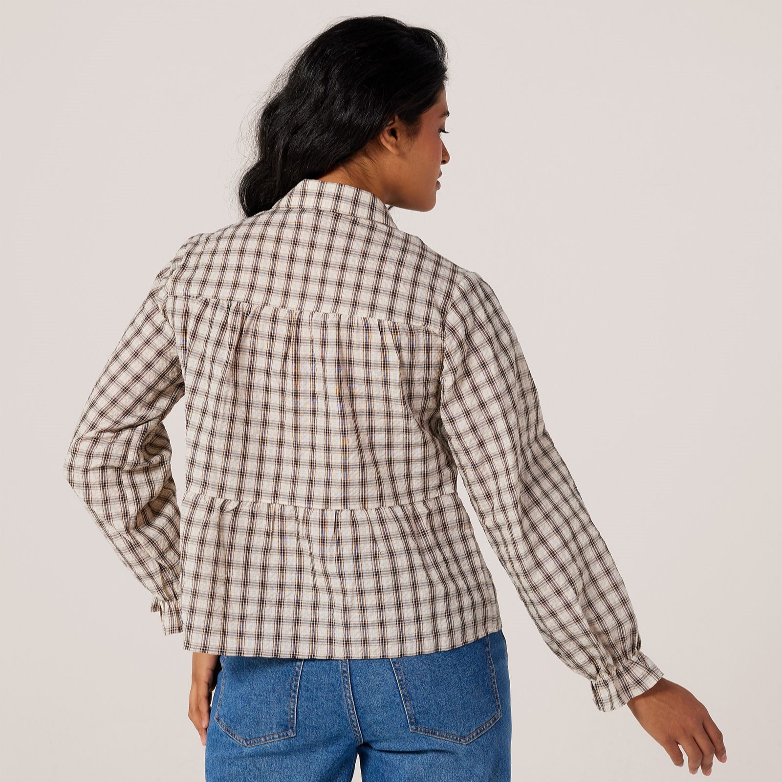 ICHI Xayla Peplum Shirt - QVC UK