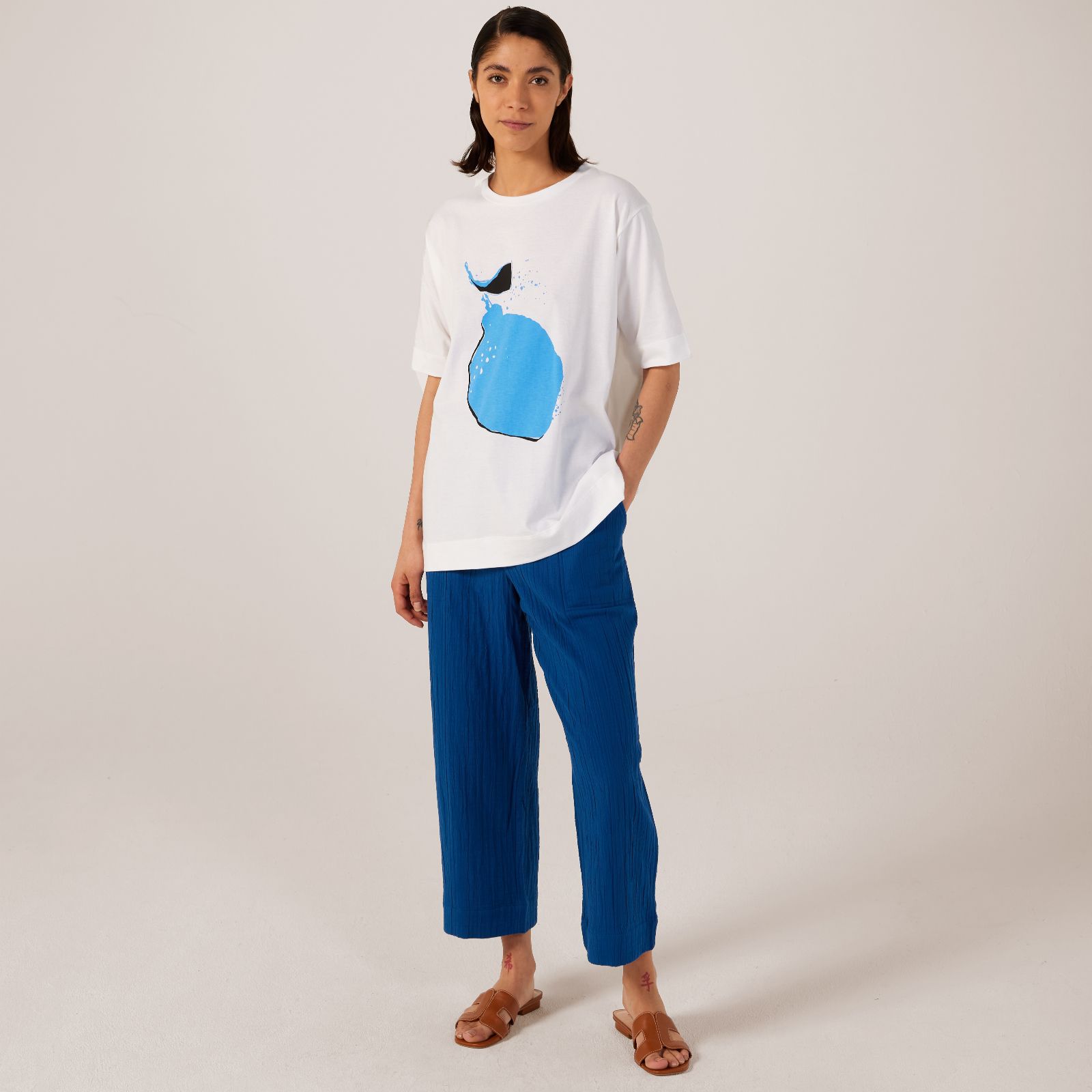 Masai Copenhagen MaDanielle Lemon Printed T-Shirt - QVC UK