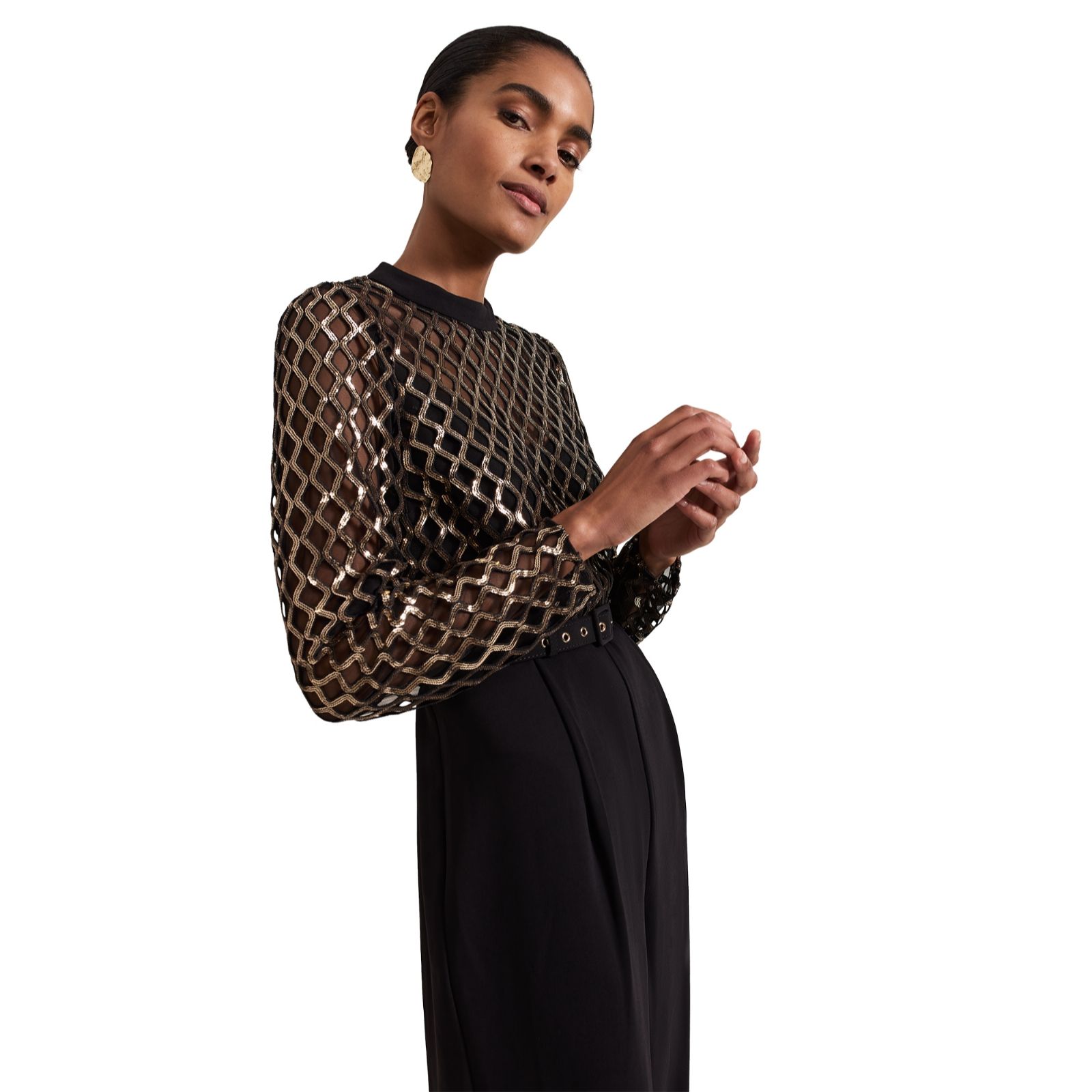 Phase Eight Amelia Sequin Bodice Jumpsuit - QVC UK