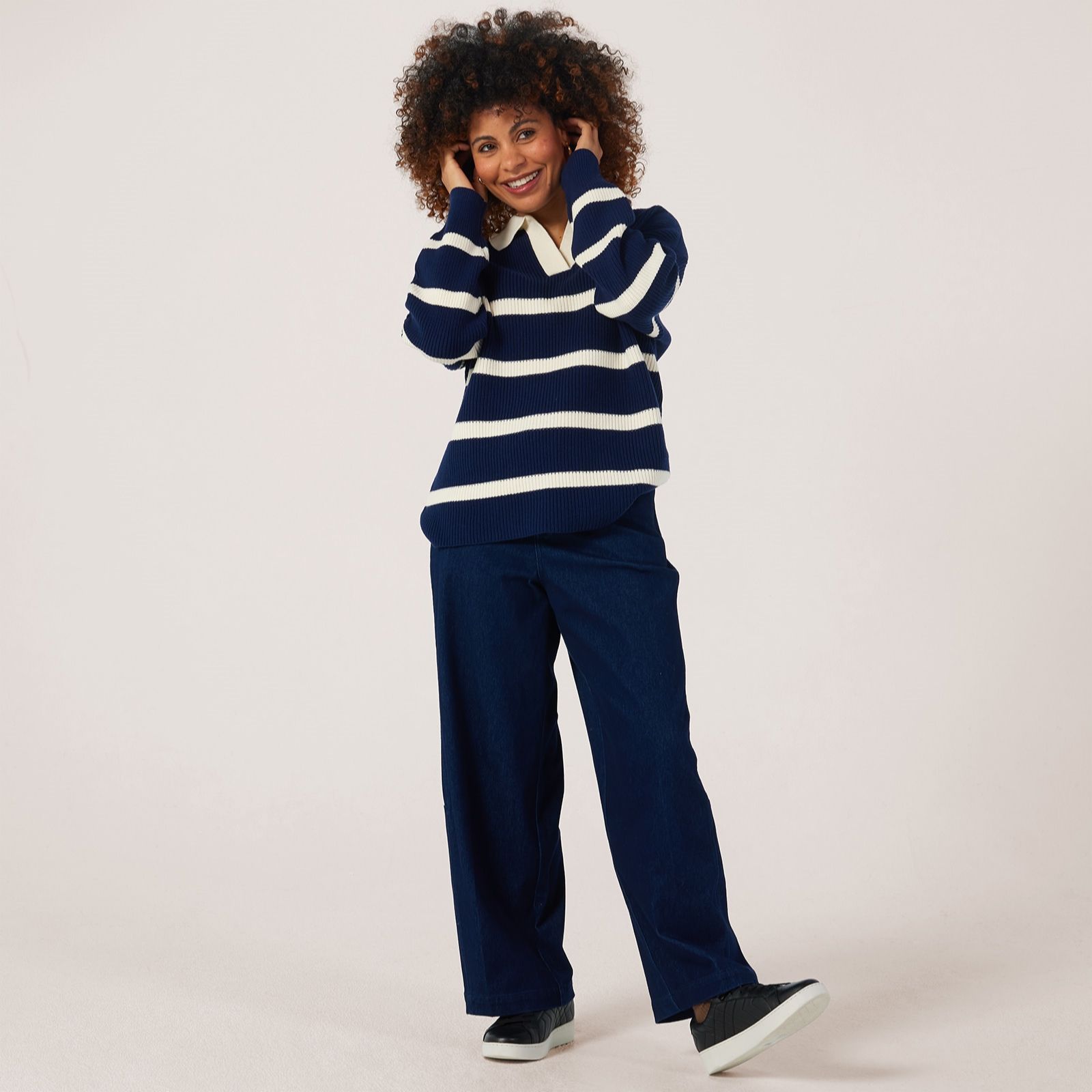 Denim & Co. Collared Jumper - QVC UK