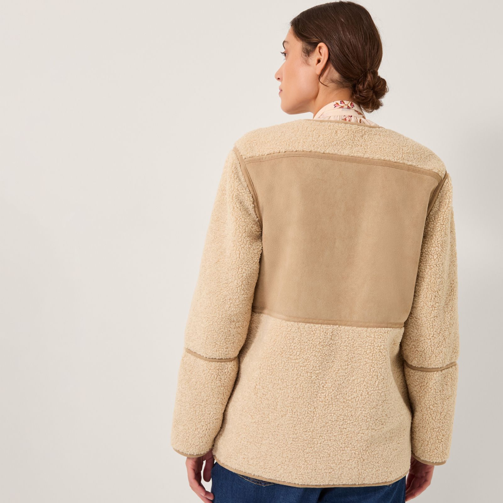 Monsoon Teri Borg-mix Jacket - QVC UK