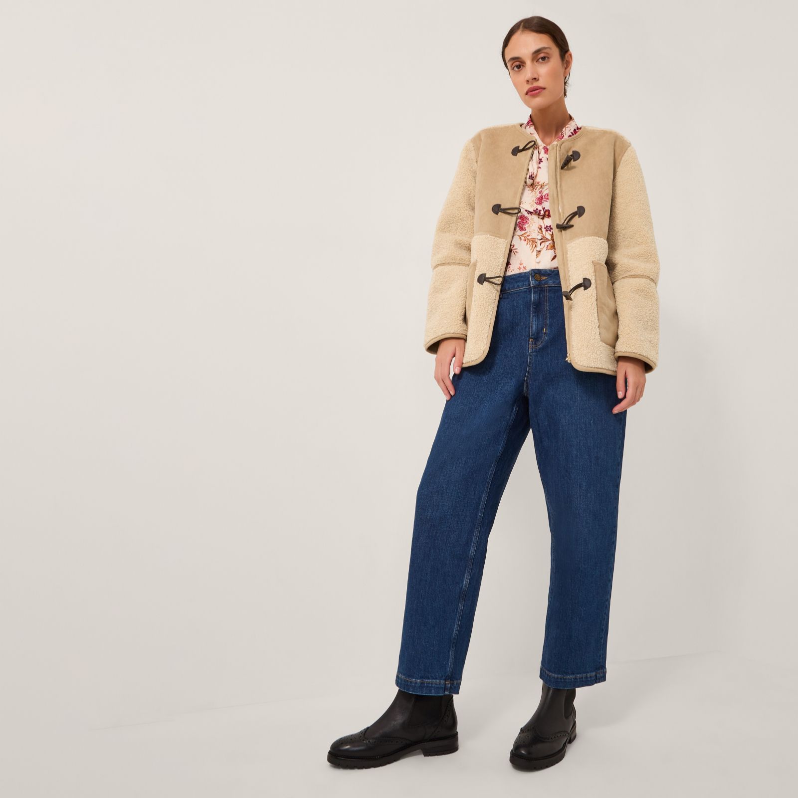 Monsoon Teri Borg-mix Jacket - QVC UK