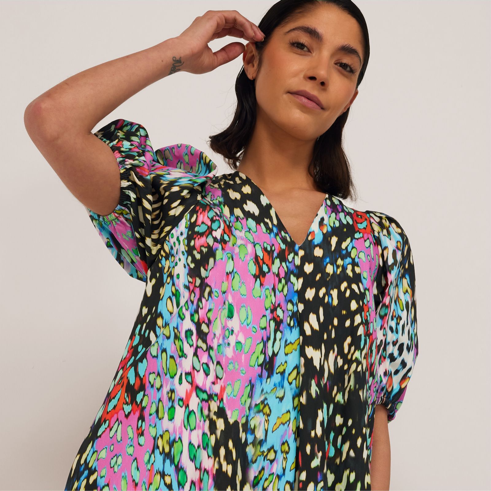 Helene Berman Puff Sleeve Dress - QVC UK