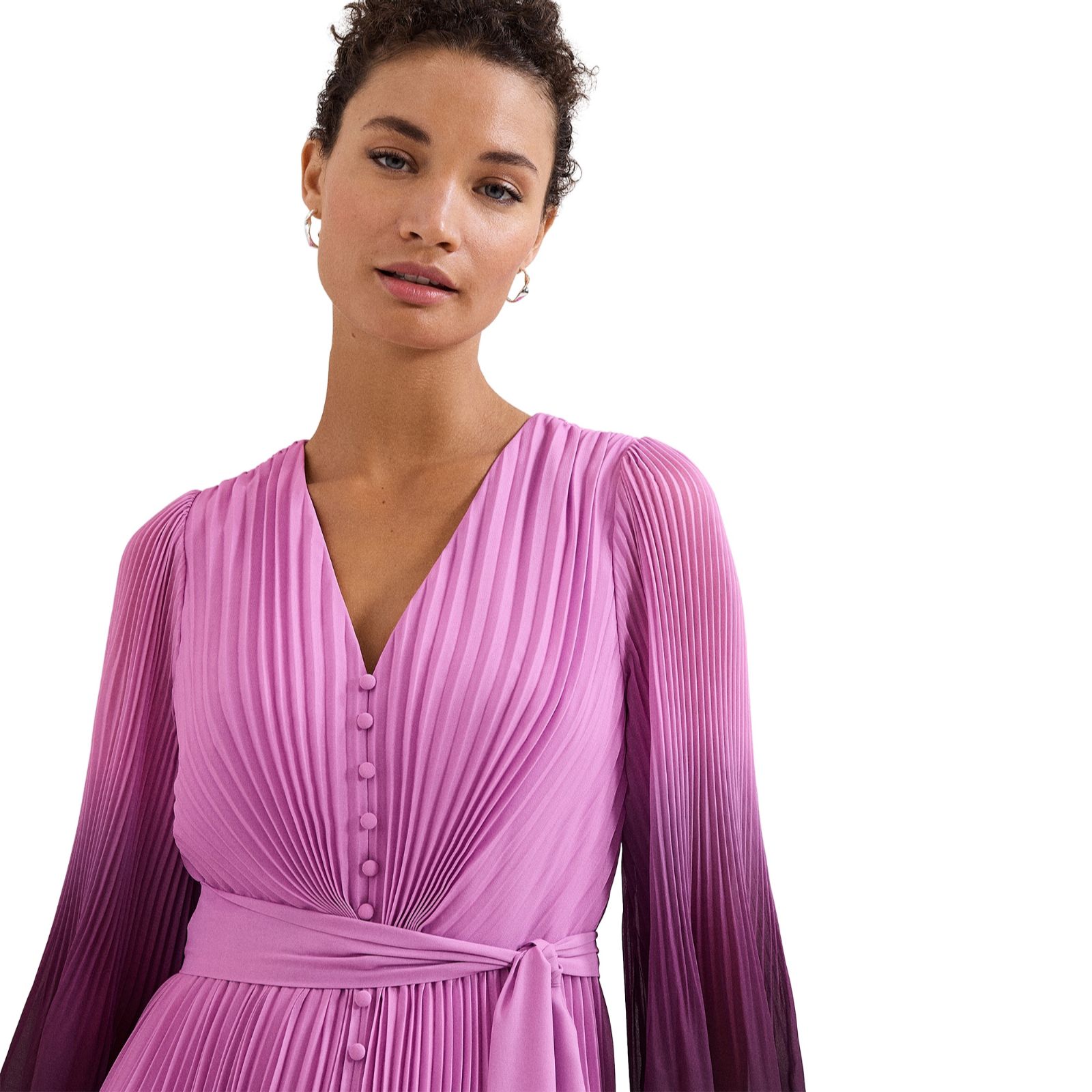 Phase Eight Mira Ombre Midi Dress Standard - QVC UK