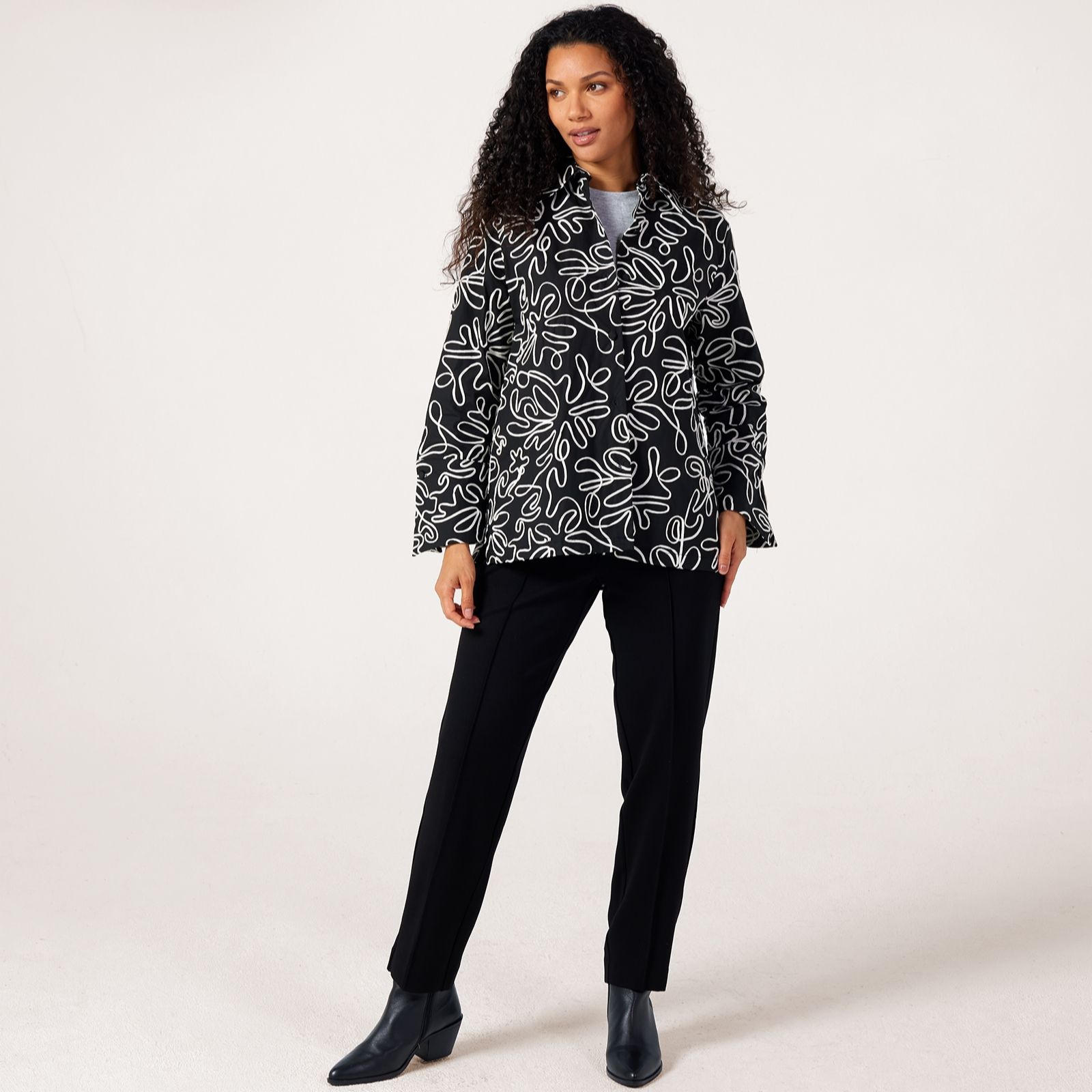 MarlaWynne Collection Novelty 3D Swirl Print Shirt - QVC UK
