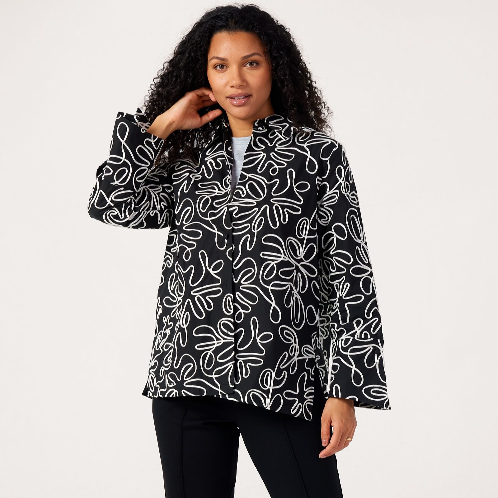 MarlaWynne Collection Novelty 3D Swirl Print Shirt - QVC UK