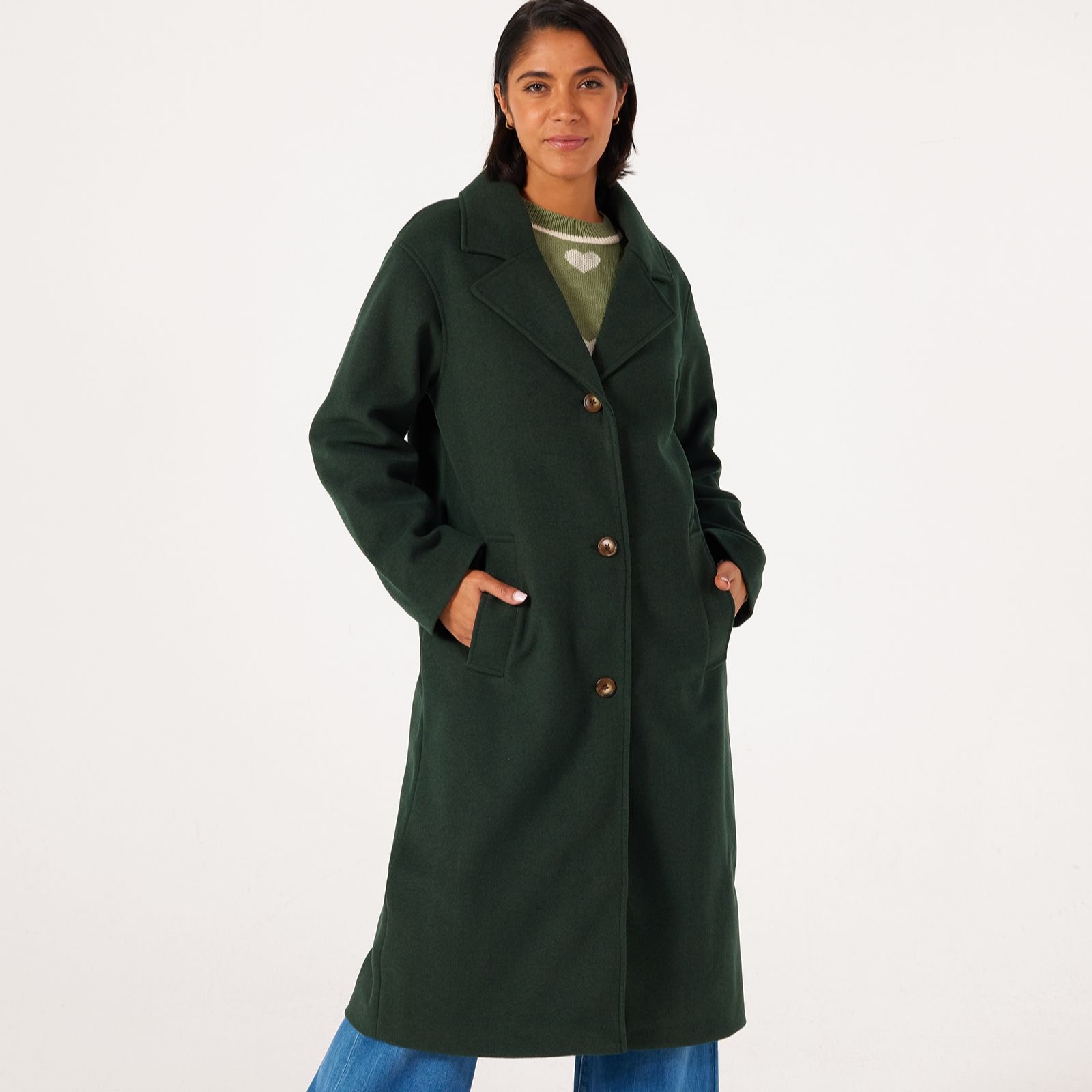 Centigrade Single Breasted Long Coat - QVC UK