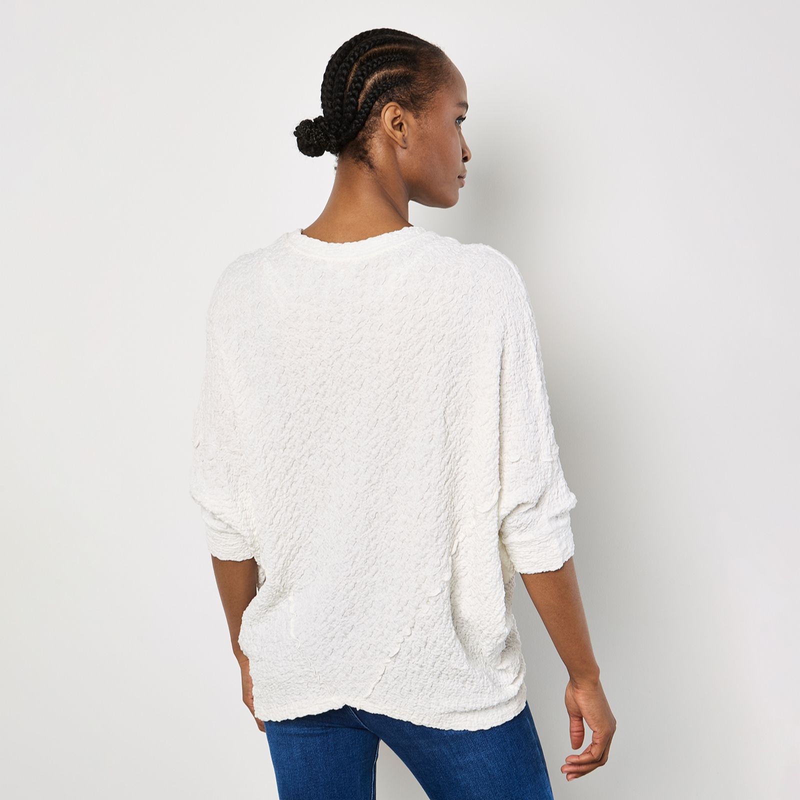 Apricot Textured Cotton Mix Top - QVC UK