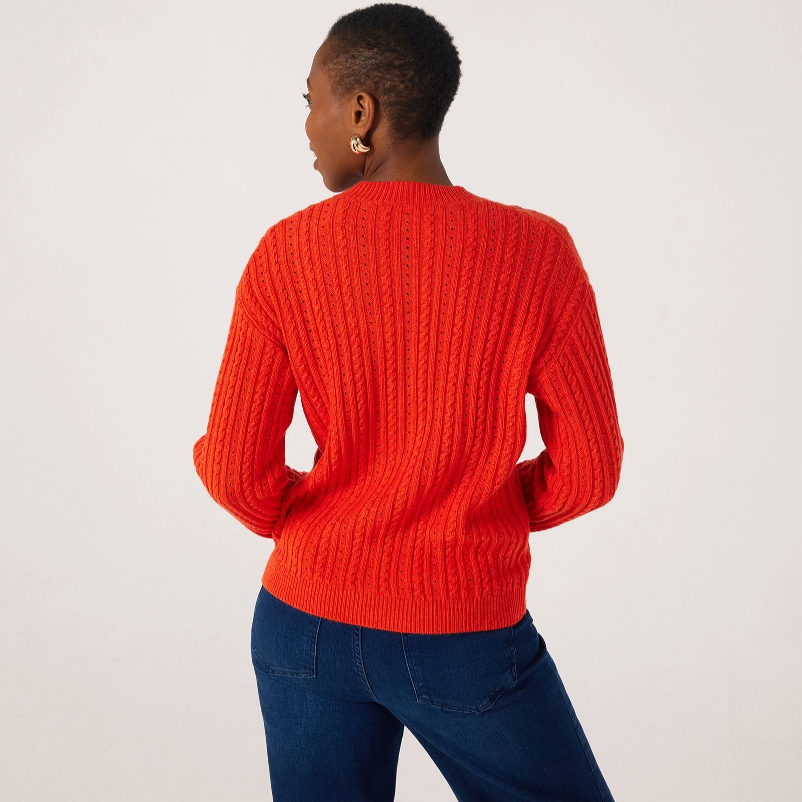 Ben De Lisi Cable Dropped Shoulder Jumper - QVC UK