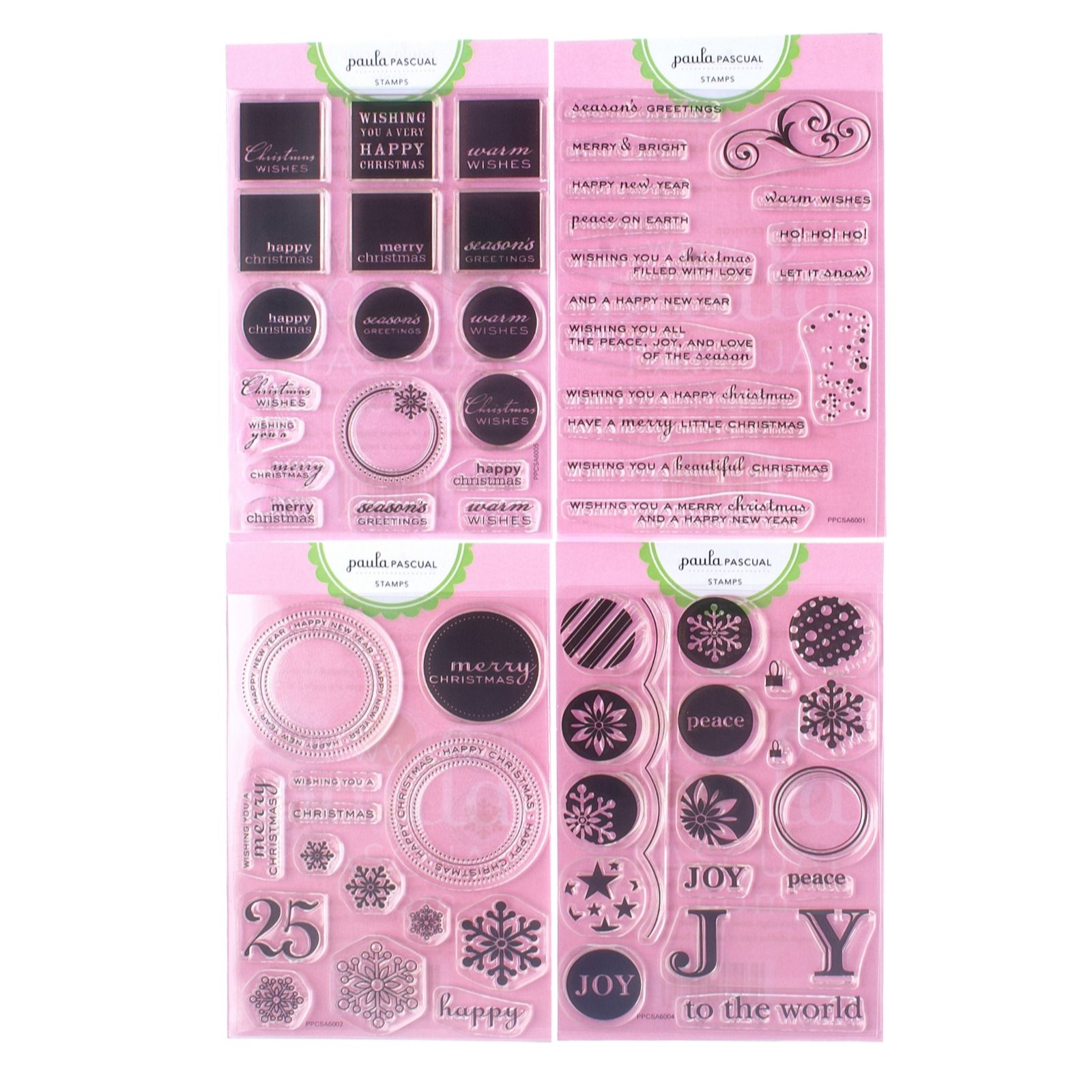 4 Sheets Of Christmas Clear Stamps By Paula Pascual QVC UK