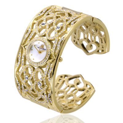 JLO Vintage Crystal Open Cuff Watch - QVC UK