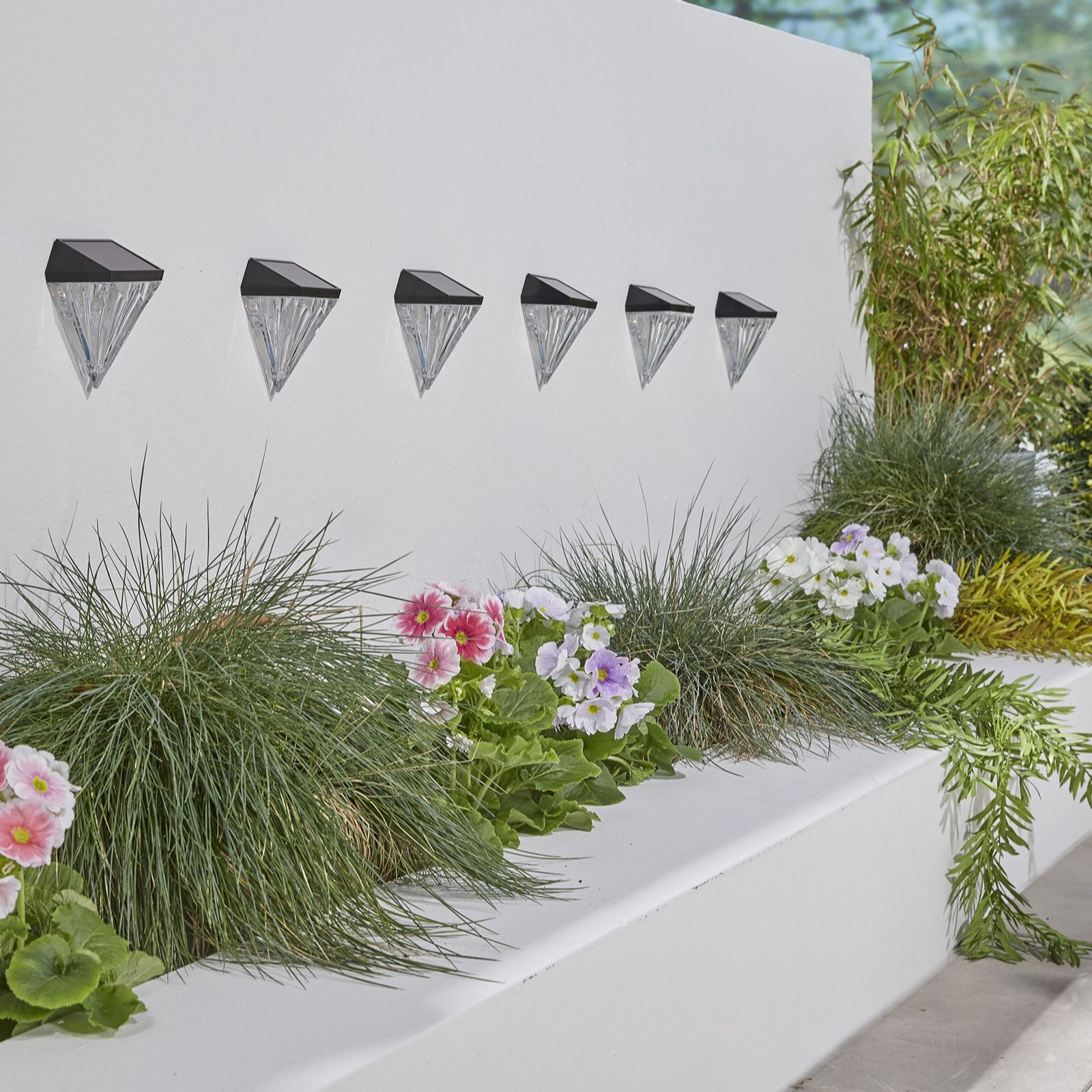 Luxform Set of 6 Diamond Cut Effect Fence Lights - QVC UK