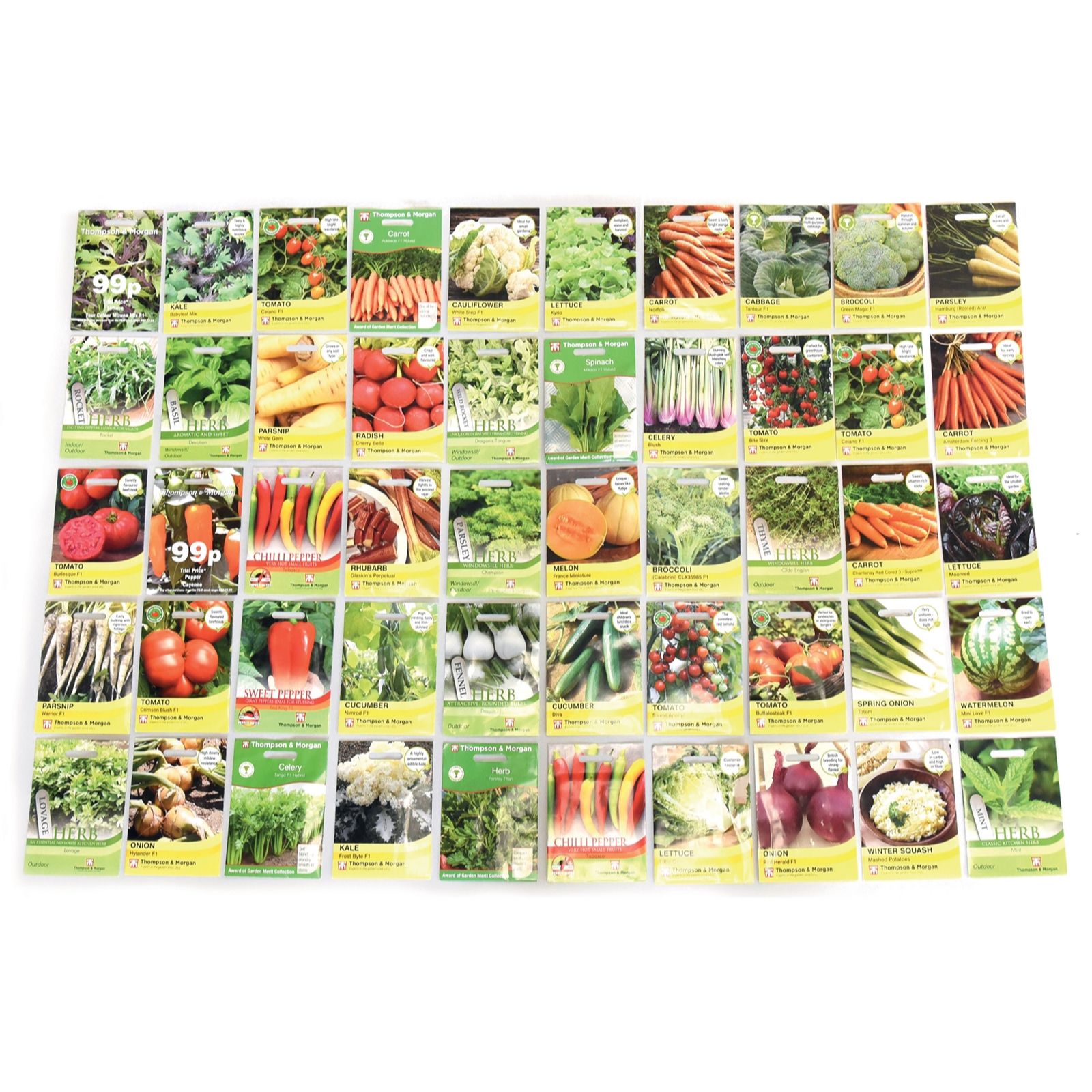 Thompson & Morgan Nurserymans Choice Vegetable Seed 50 Packets - QVC UK