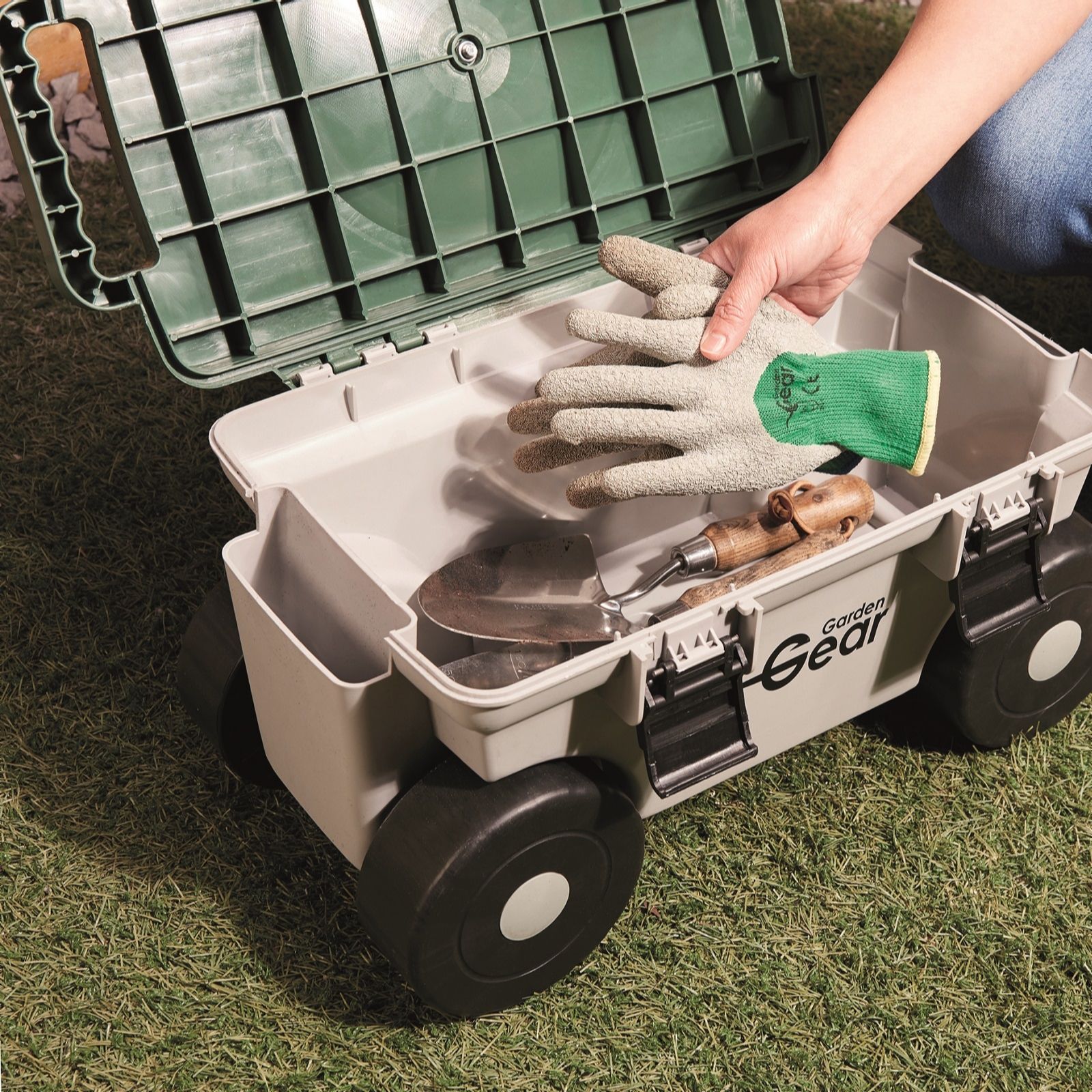 Thompson & Morgan Garden Mobile Rotating Seat & Tool Store - QVC UK