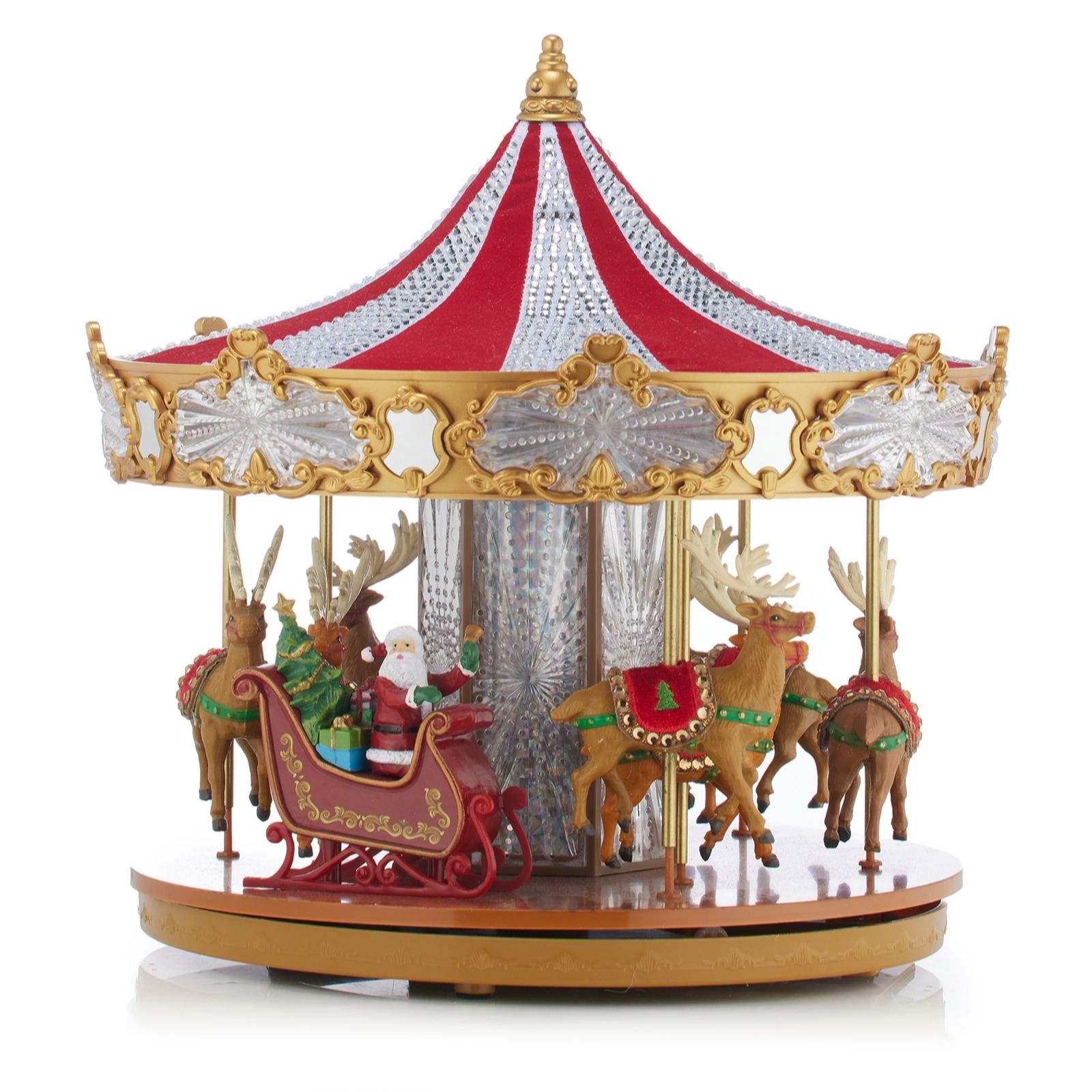 Outlet Mr Christmas 12" Crystal Carousel - QVC UK