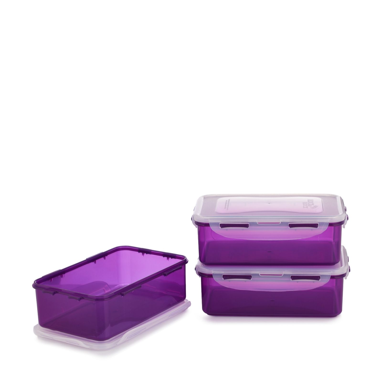 Outlet Lock & Lock 3 Piece 1L Rectangle Container Set - QVC UK
